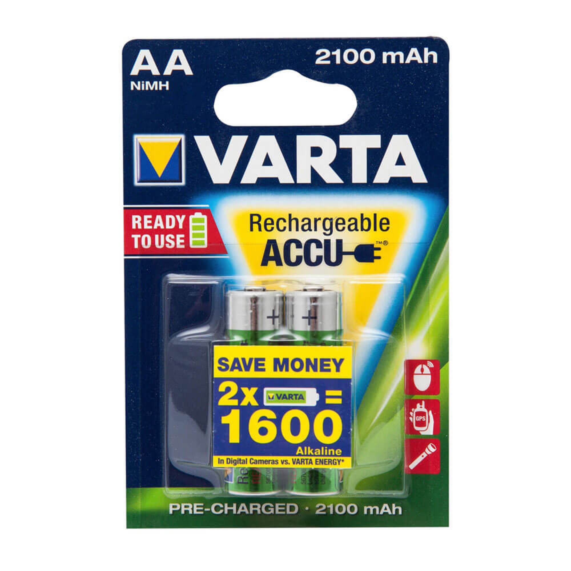 Acumulatori AA Ni-Mh VARTA Rechargeable R6, 2 buc/set - Office Direct