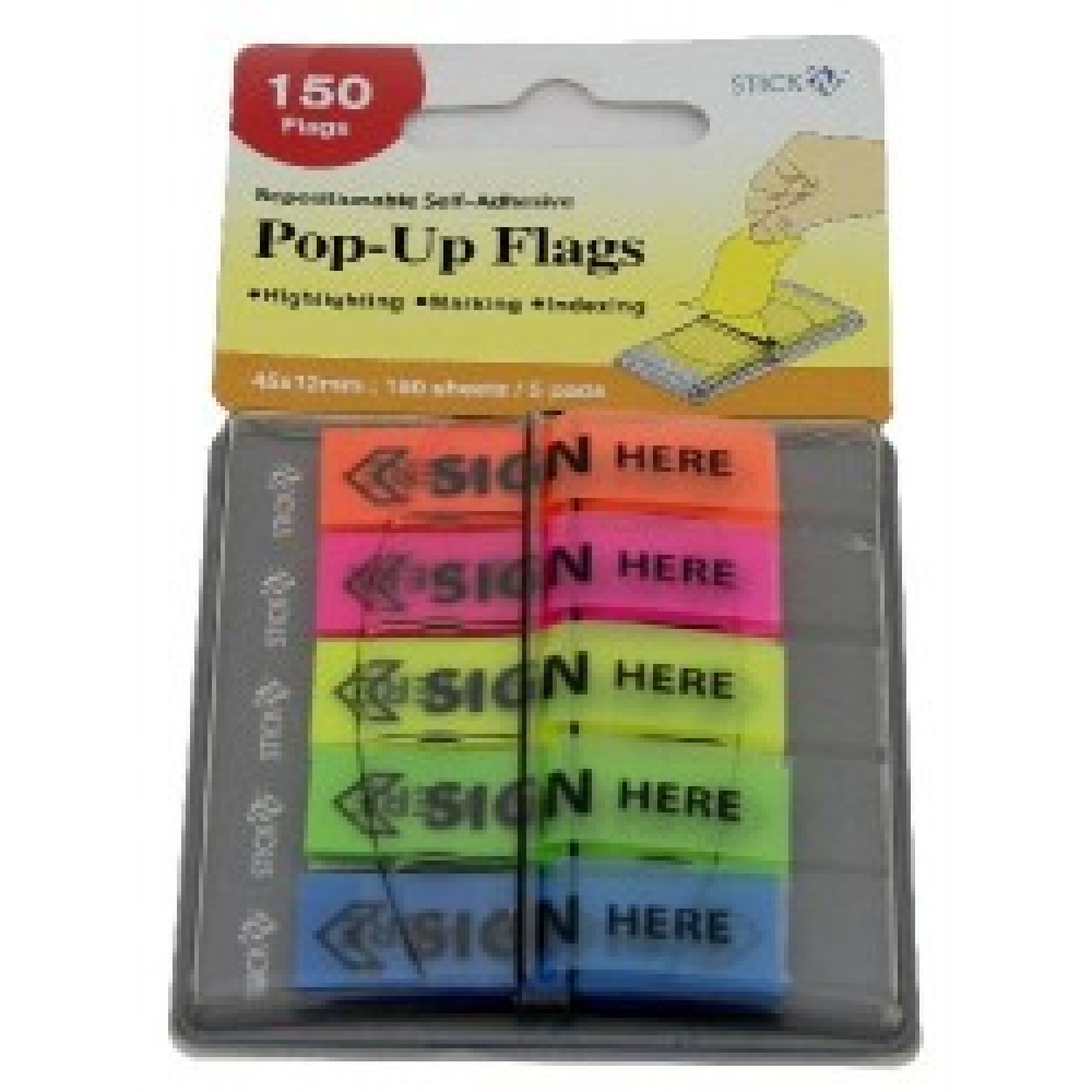 Film index autoadeziv 45x12 mm, Stick'n, Sign Here - Office Direct