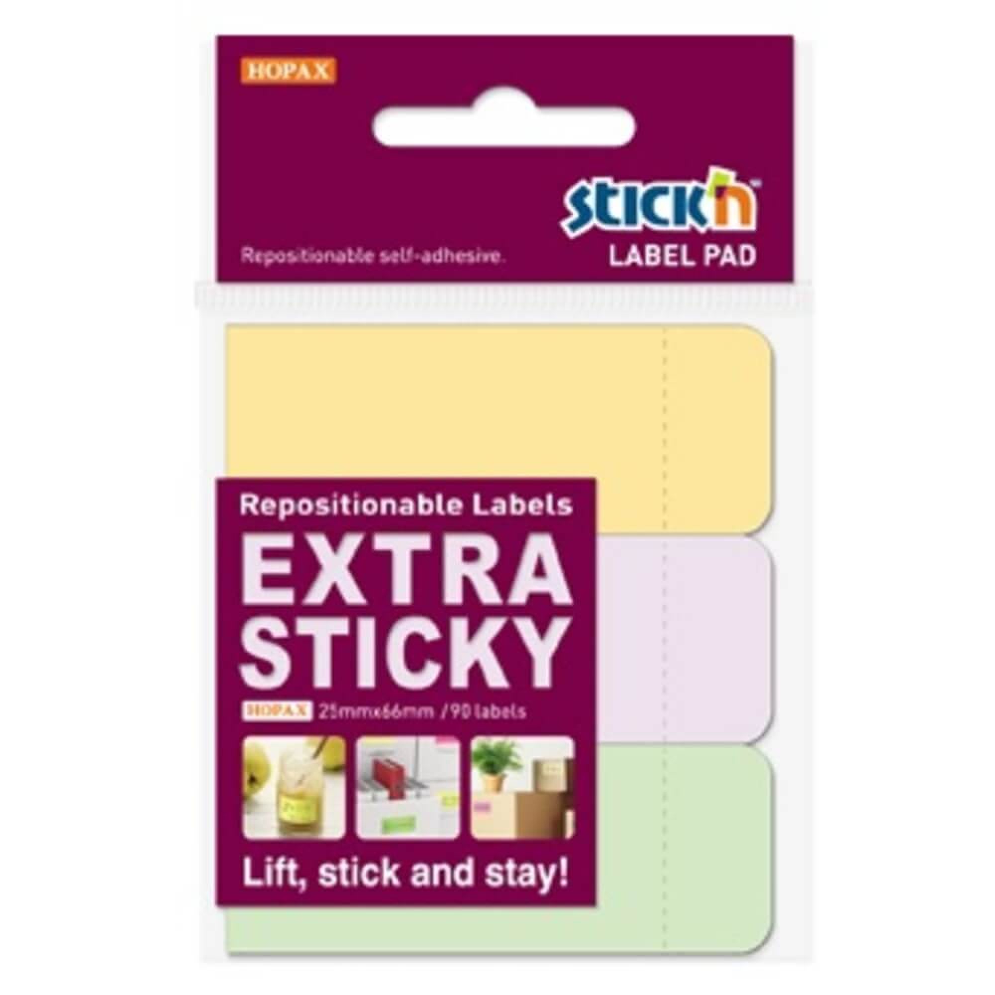 Etichete colorate 25x65 mm, 3x30 buc/set, STICK'N | Office Direct