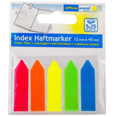 Index autoadeziv 45 x 12 mm OFFICE POINT, 125 buc/sey | Office Direct