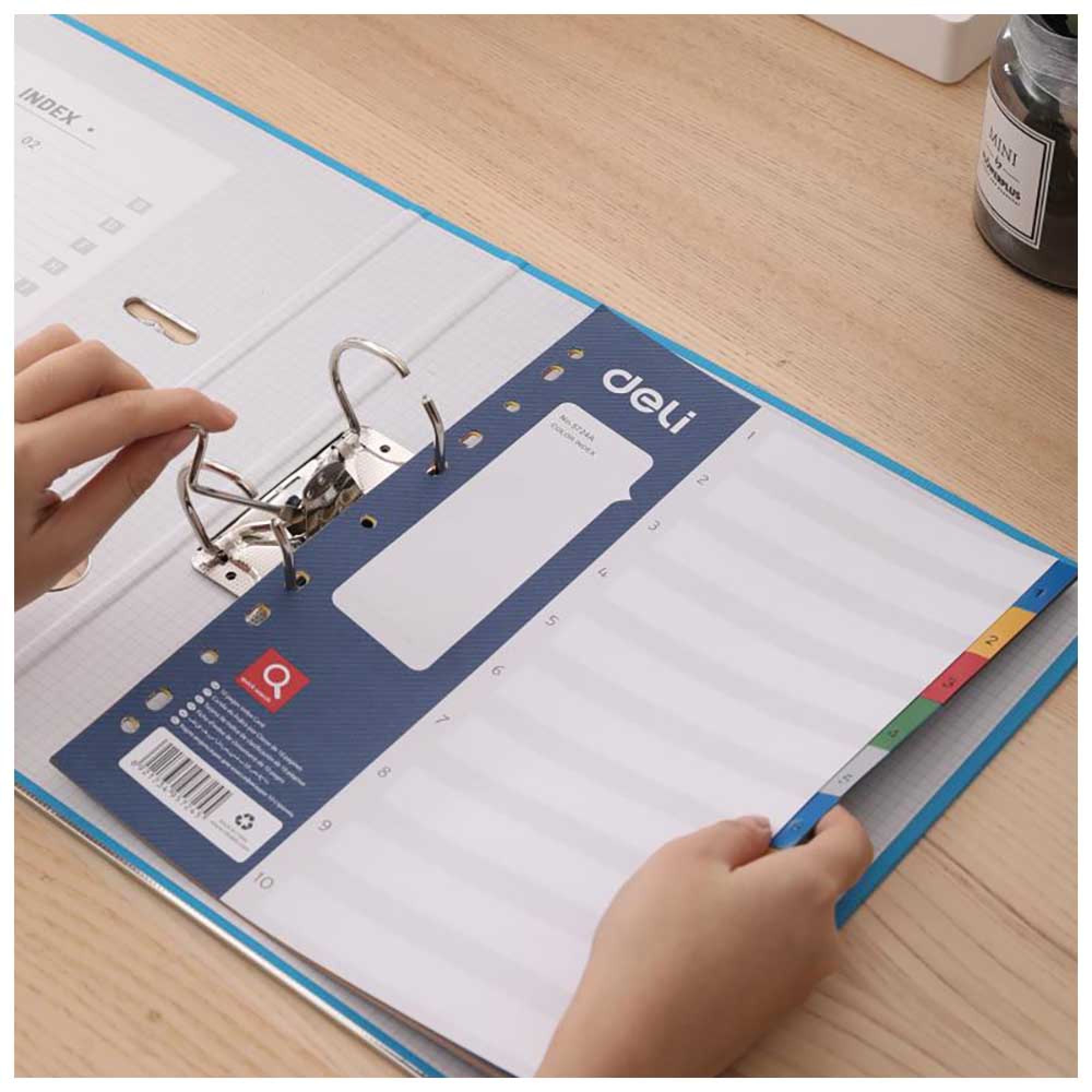 Index plastic color numeric 1-10, format A4, DELI| Office Direct