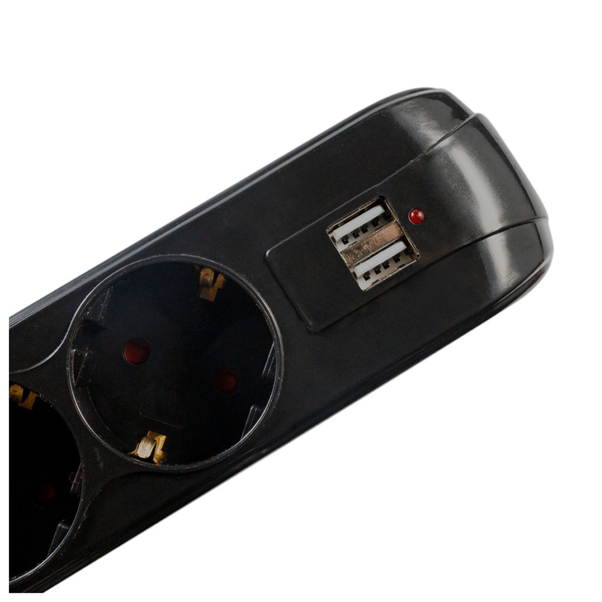 Prelungitor 5 prize, 2 porturi USB, 3 m, protectie supratensiune ...