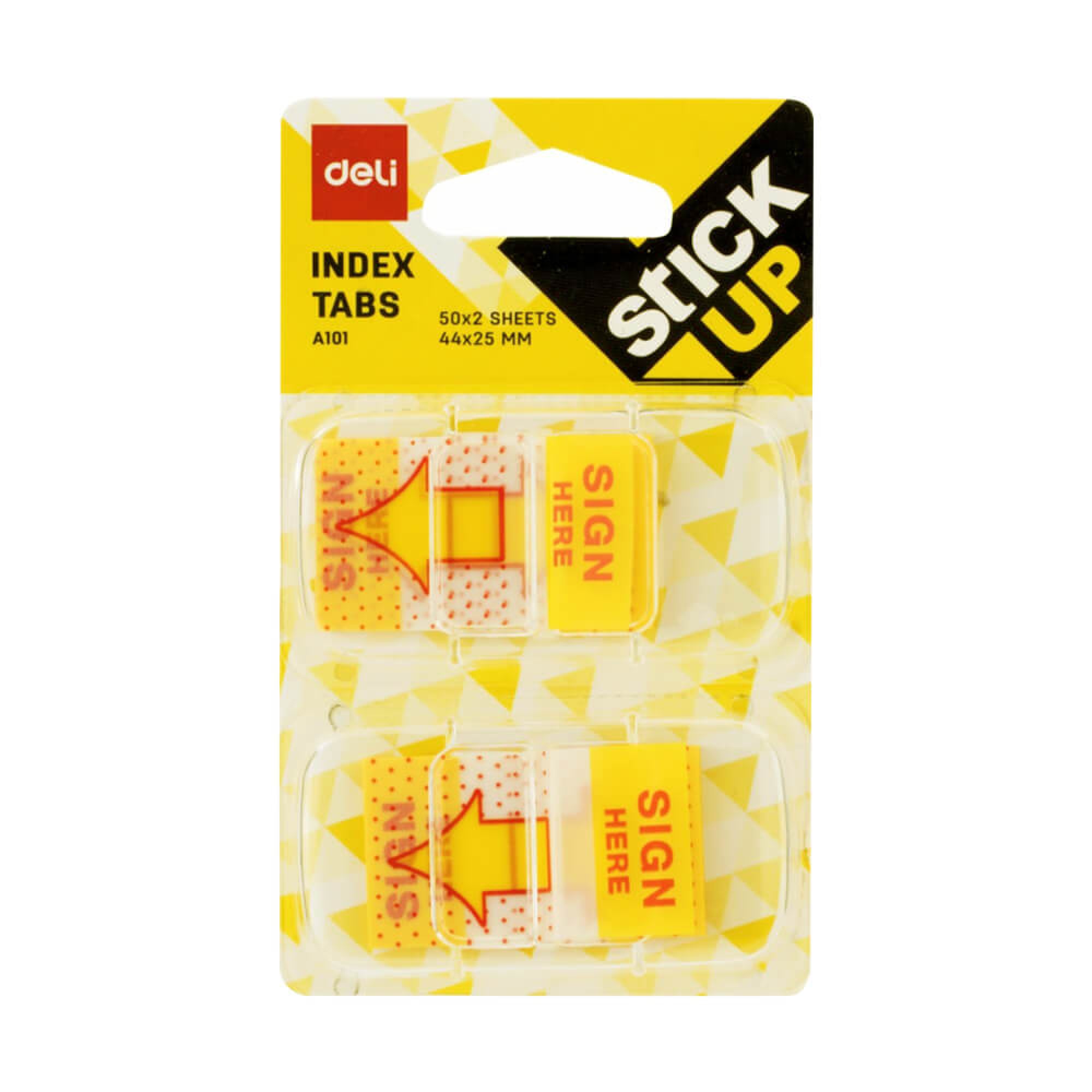 Index Autoadeziv Plastic, 44 x 25 mm, DELI Sign Here, 100 file/set ...