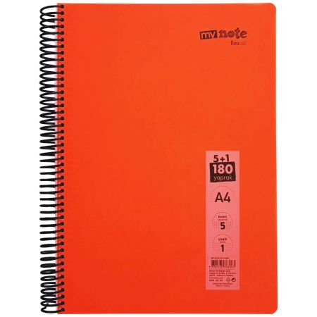 Caiet cu spirala A4, 180 file, 5 separatoare My Note Flex All | Office ...