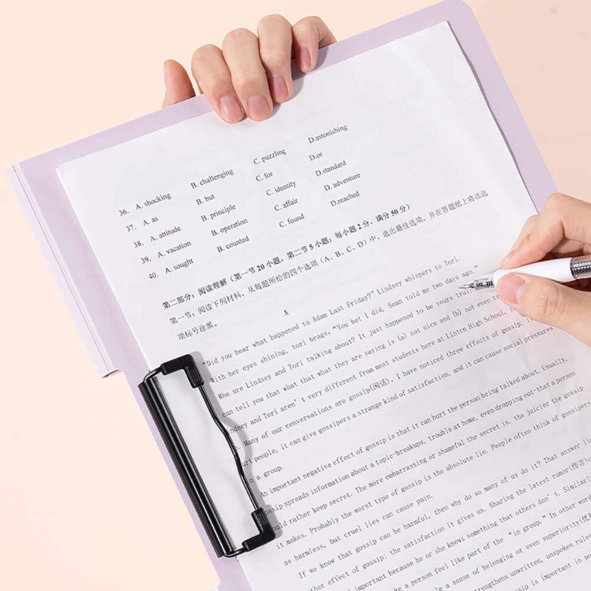 Clipboard dublu plastic, A4, DELI Colorful F314 | Office Direct