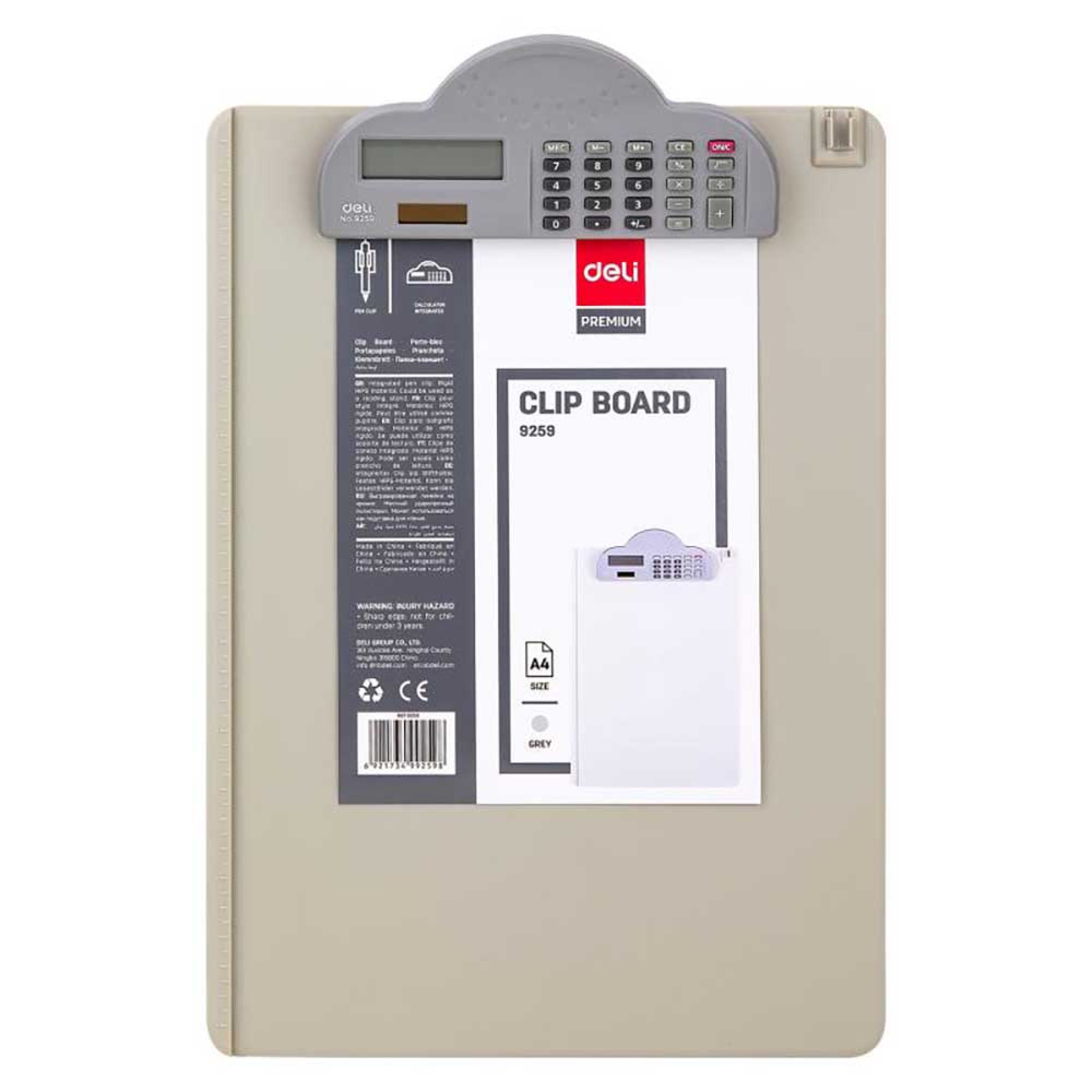 Clipboard simplu A4 cu calculator, DELI E9259 | Office Direct