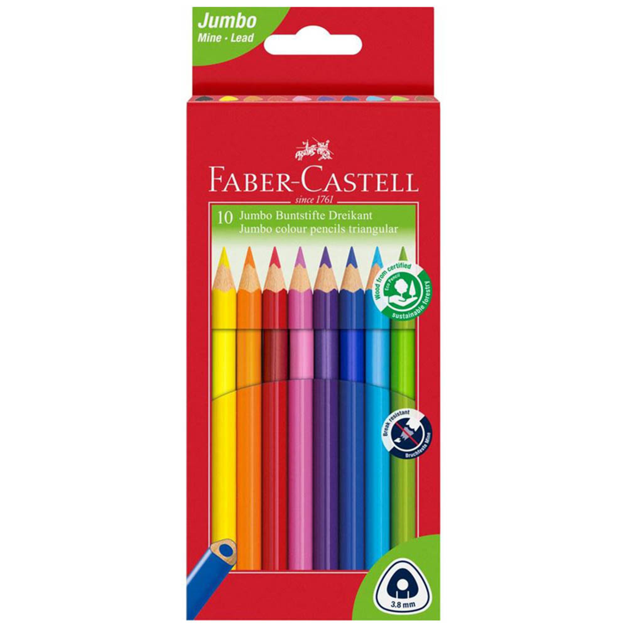 Creioane colorate Jumbo, 20 culori/set, FABER-CASTELL - Office Direct