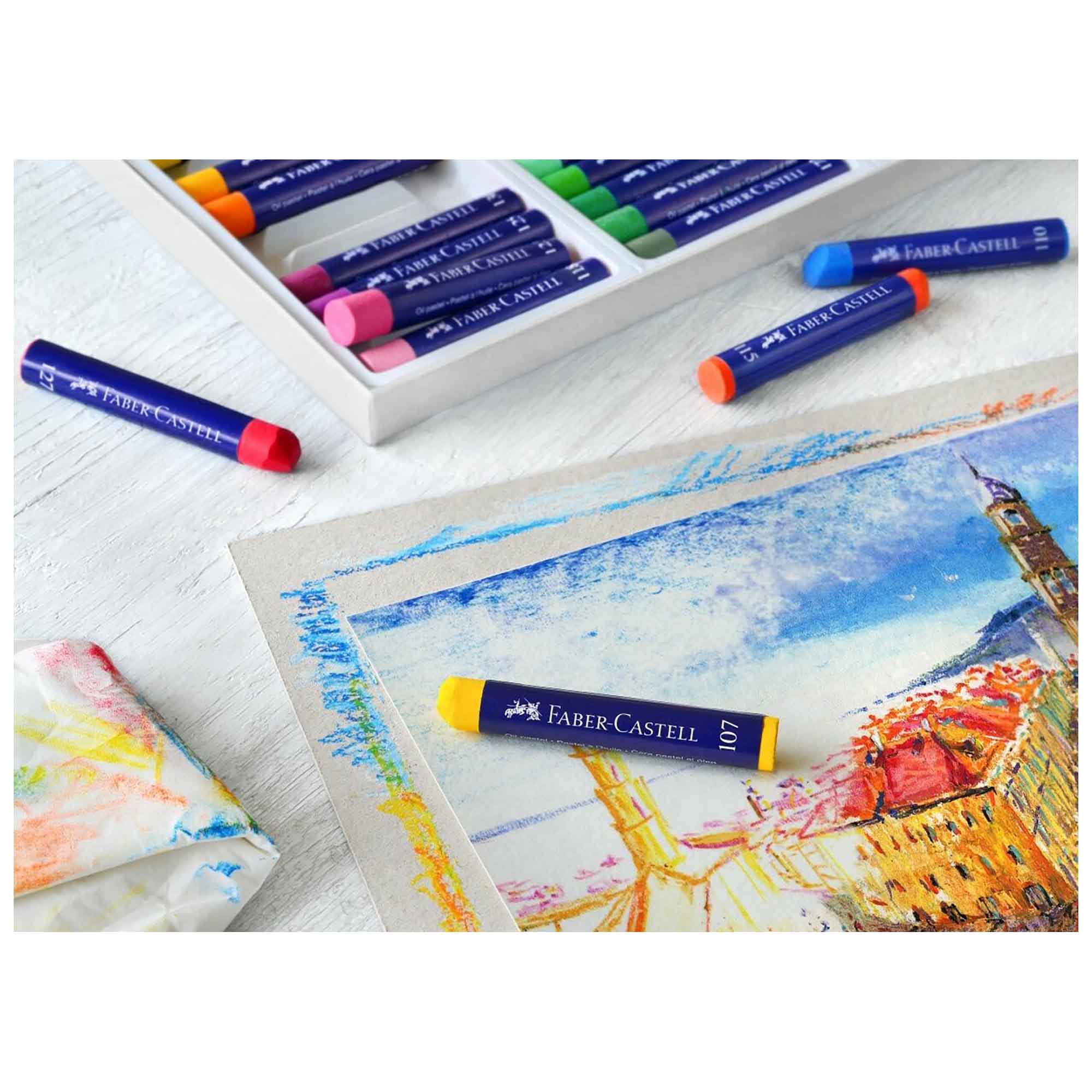 Set creioane ulei pastel FABER-CASTELL 24 culori - Office Direct