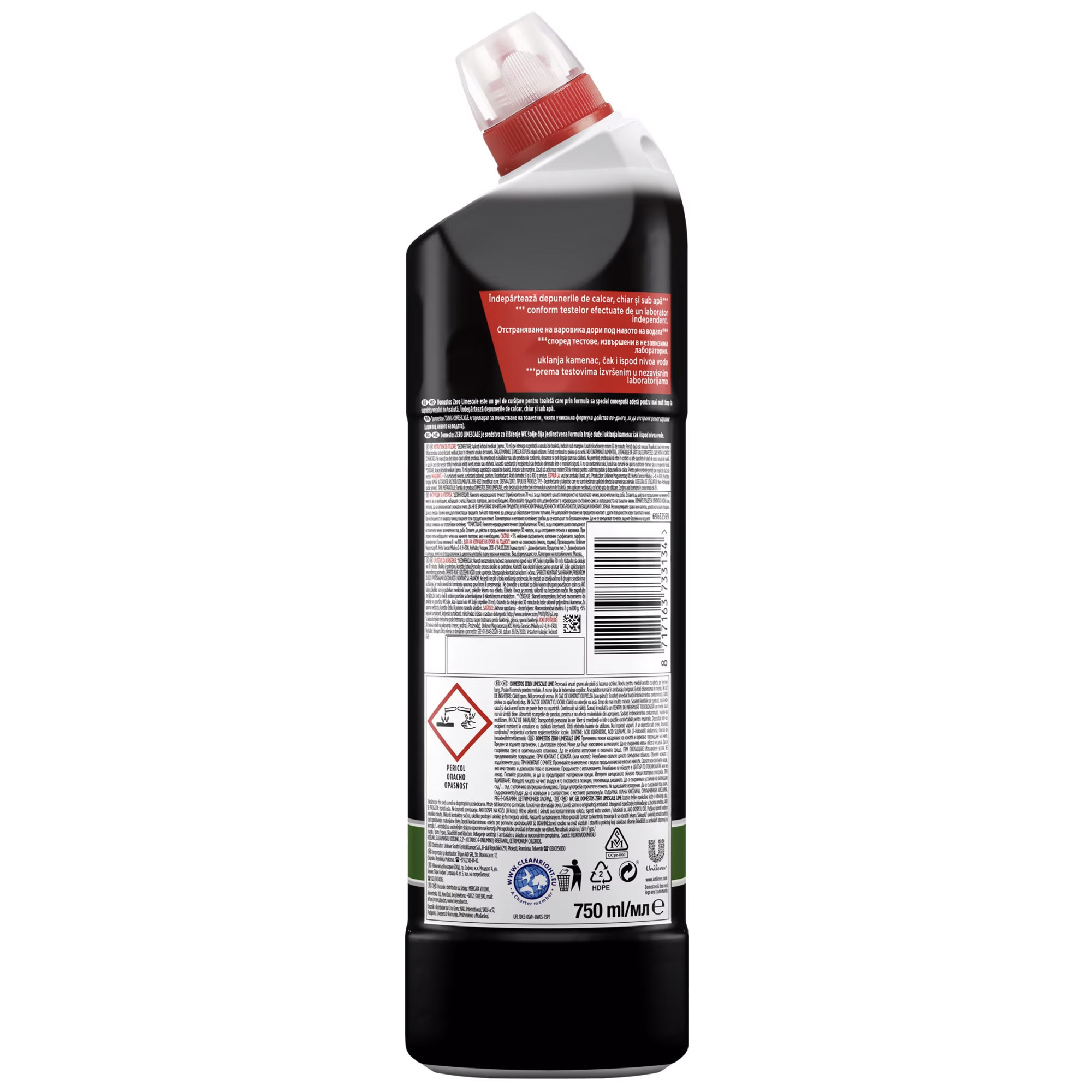 Solutie curatare toaleta DOMESTOS Zero Calcar, 750 ml | Office Direct