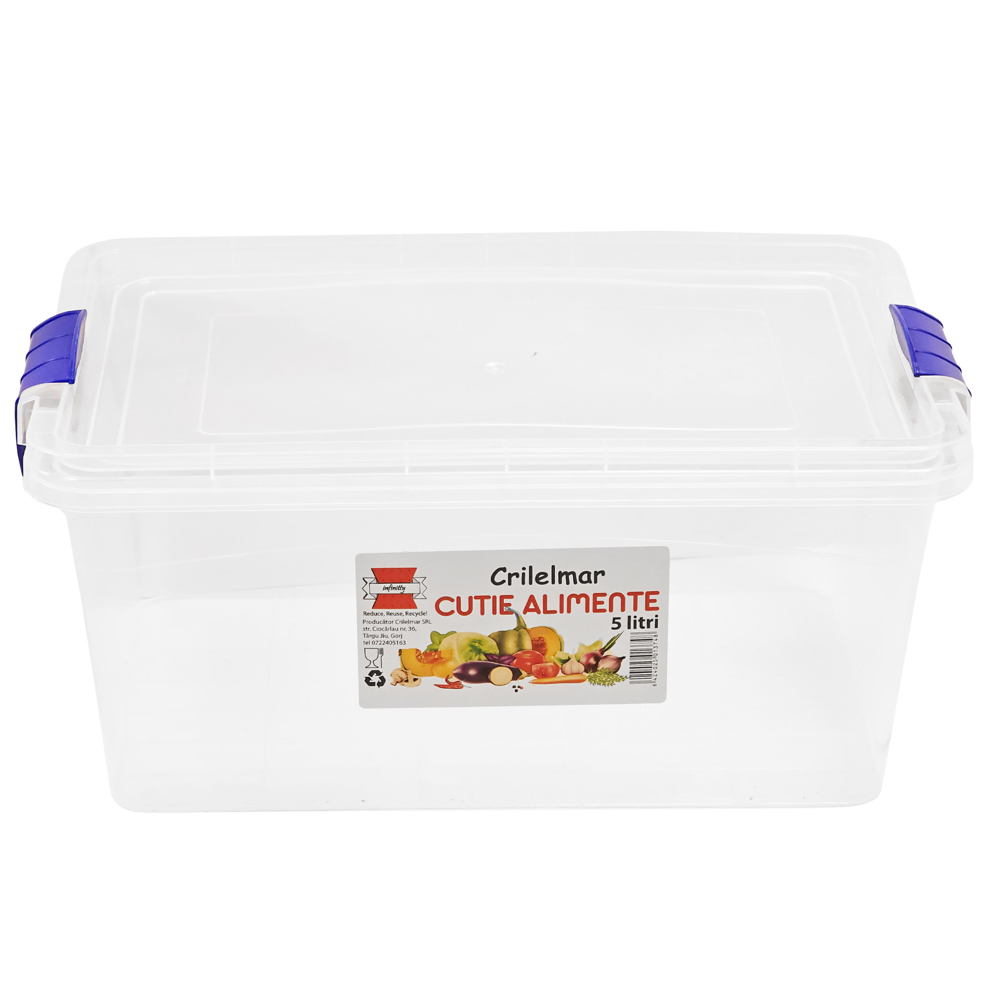 Cutie depozitare din plastic, cu capac, 5L, Crilelmar - Office Direct