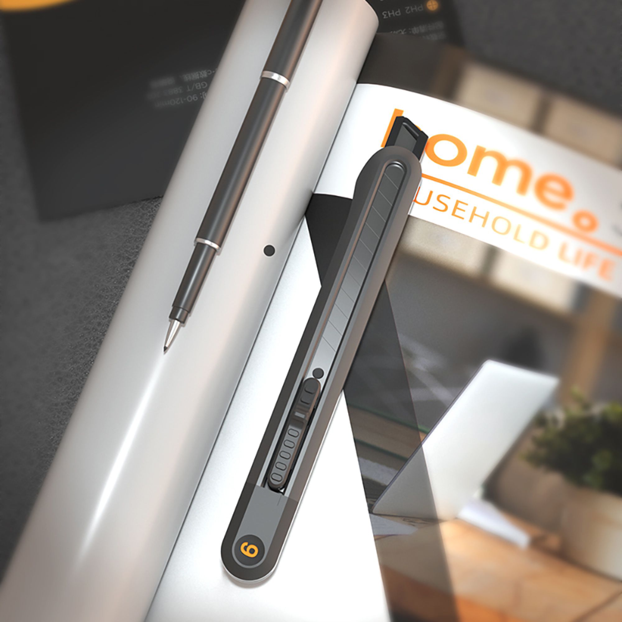 Cutter mic 9 mm, sina metalica, DELI Home Series | Office Direct