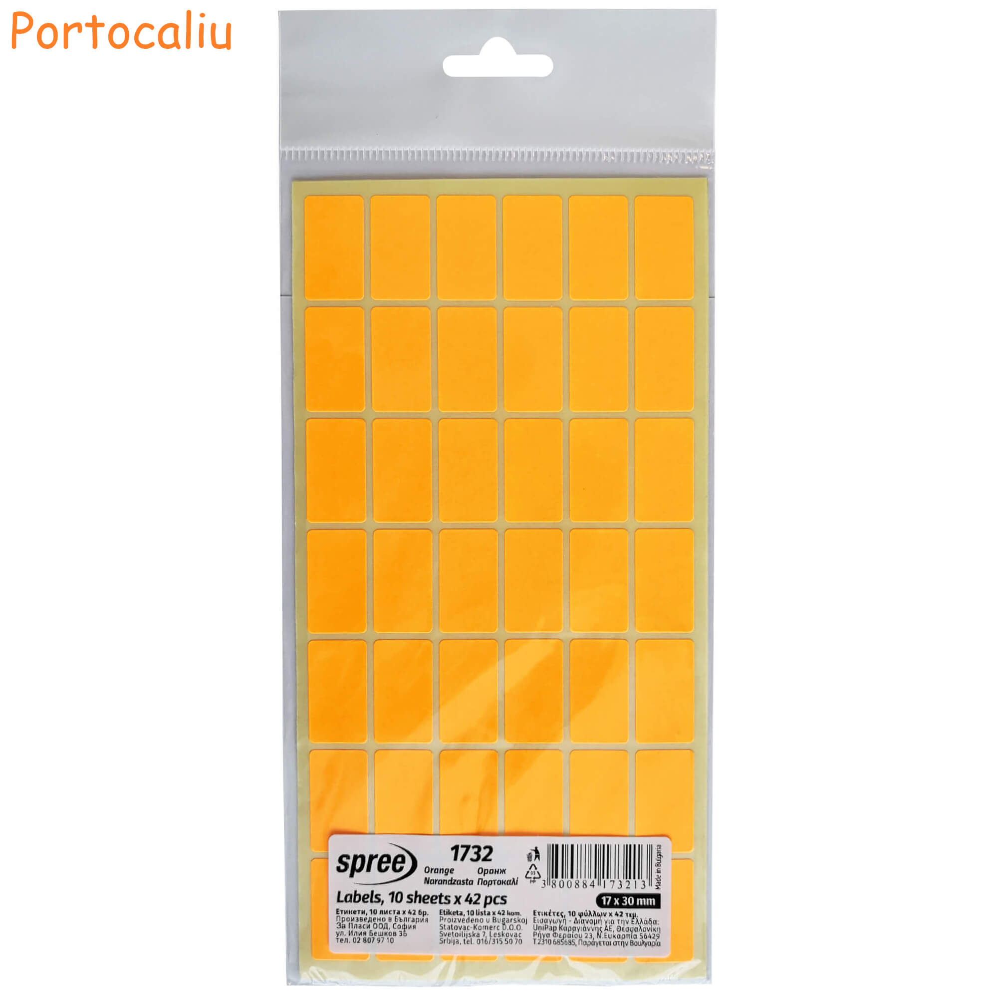 Etichete autocolante, 17x30 mm, 10 folii x 42 buc/folie, SPREE | Office ...