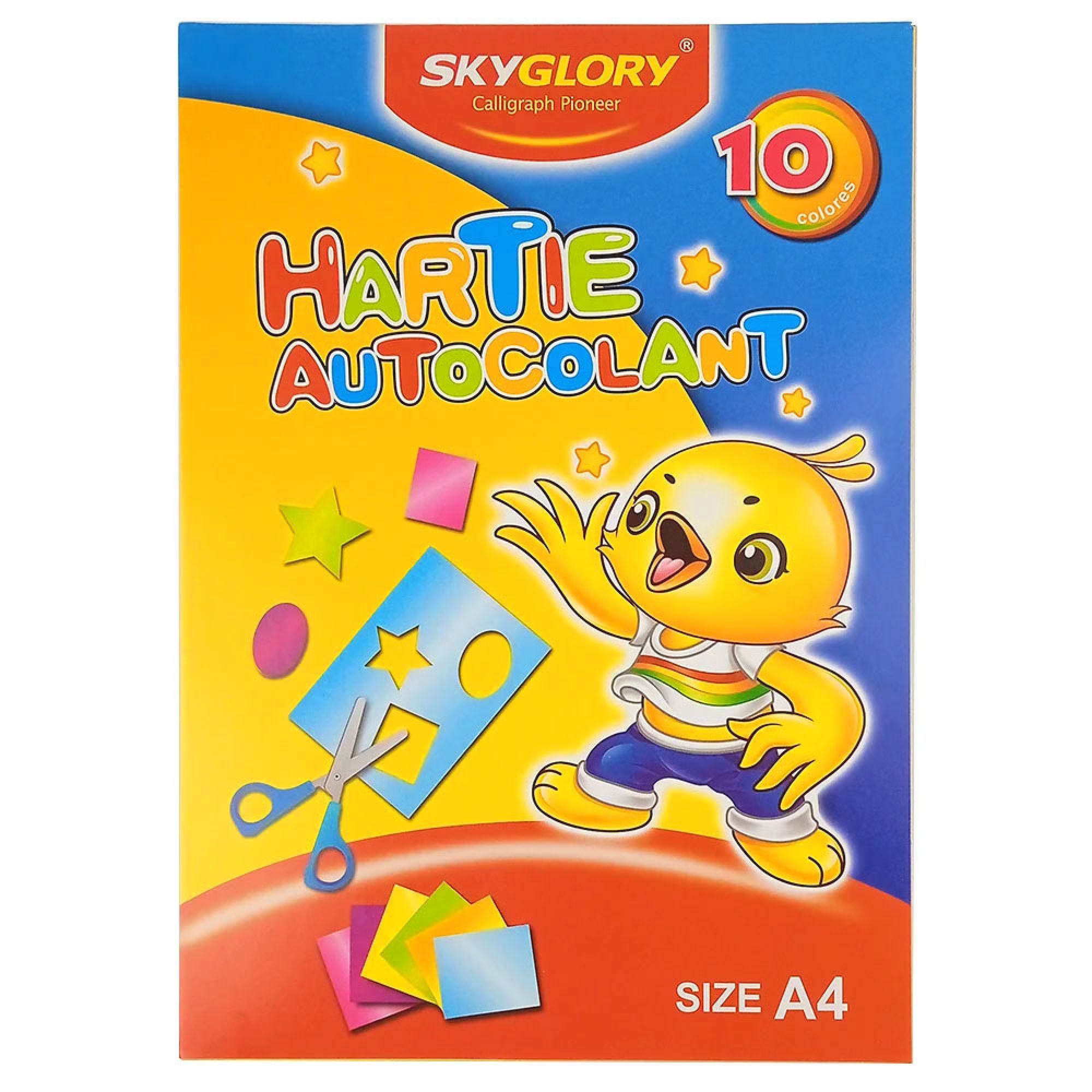 Hartie glasata autocolanta A4, 10 culori/set | Office Direct