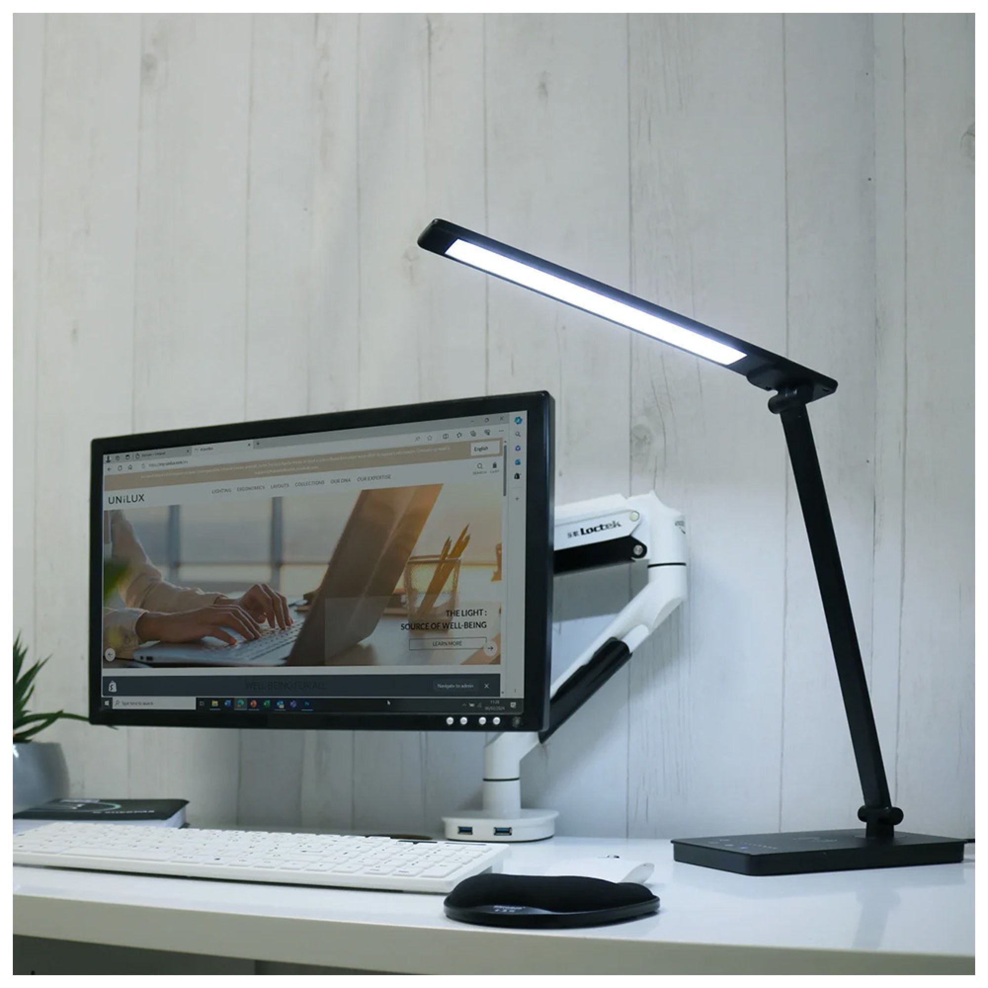Lampa de birou cu LED pliabila, UNILUX Novy, incarcare USB| Office Direct