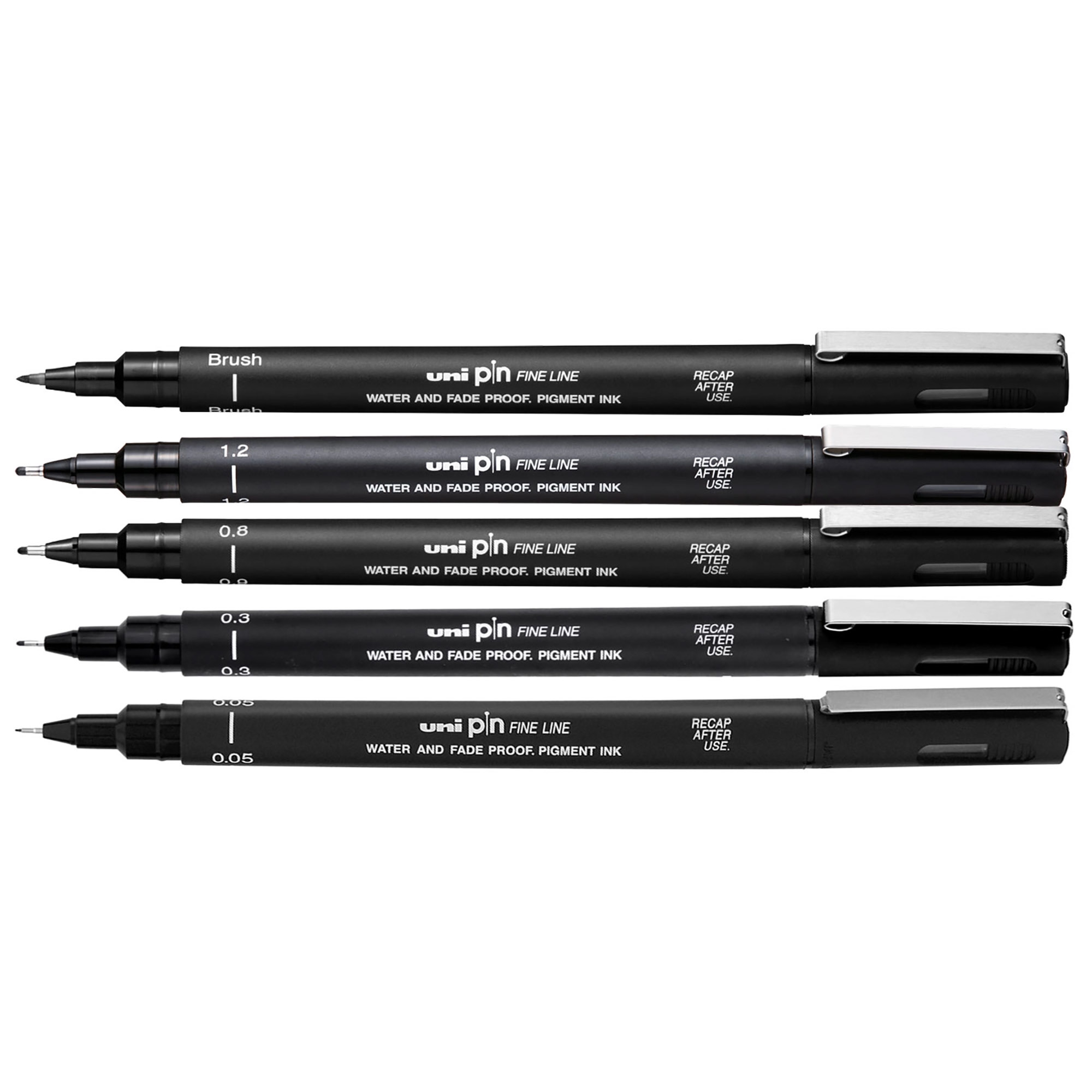 Liner varf 0.05-1.2 mm plus pensula, UNI Pin 200 Fine Line Manga Shonen ...