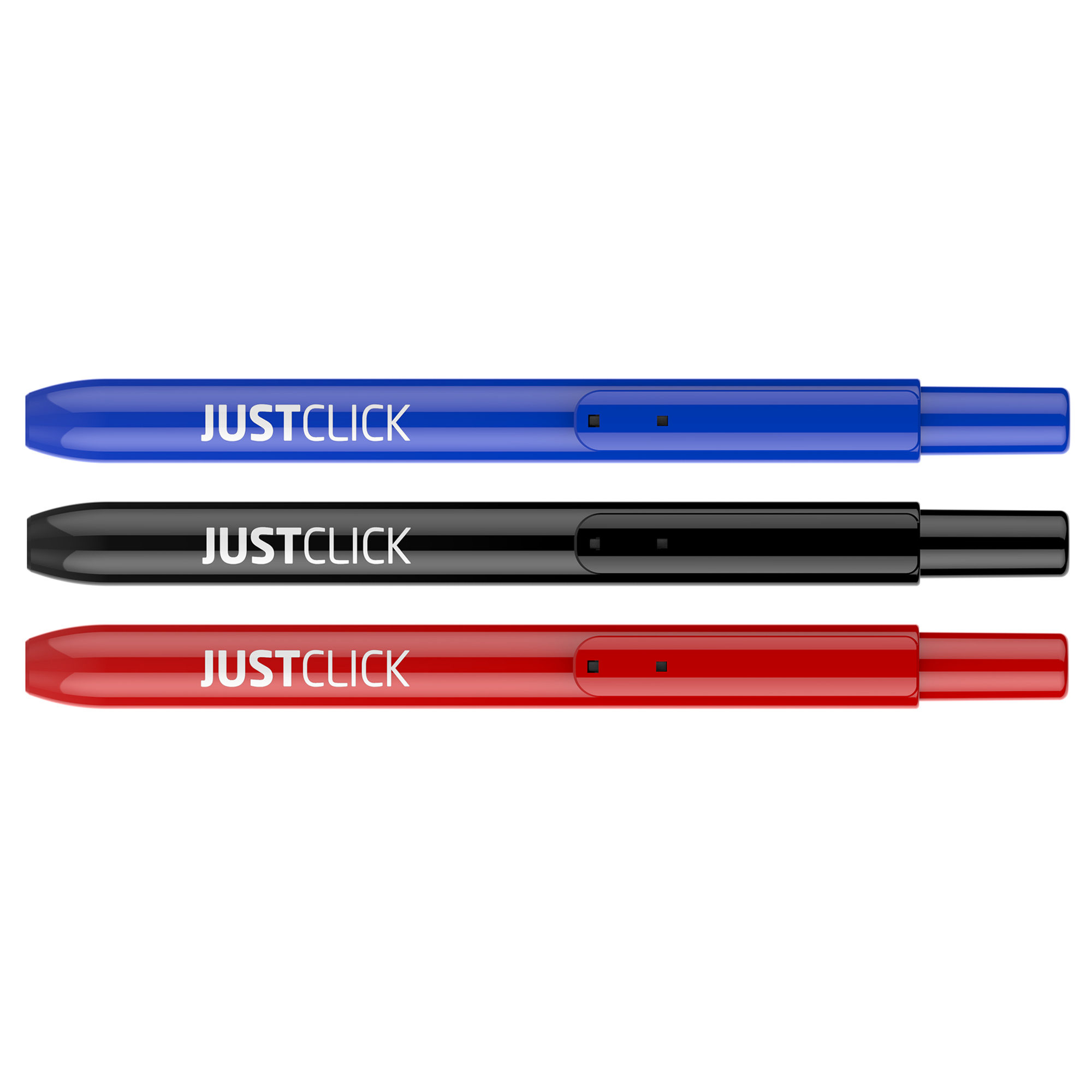Marker permanent cu mecanism, MORRIS Just Click, MRP-106, 3 culori/set ...