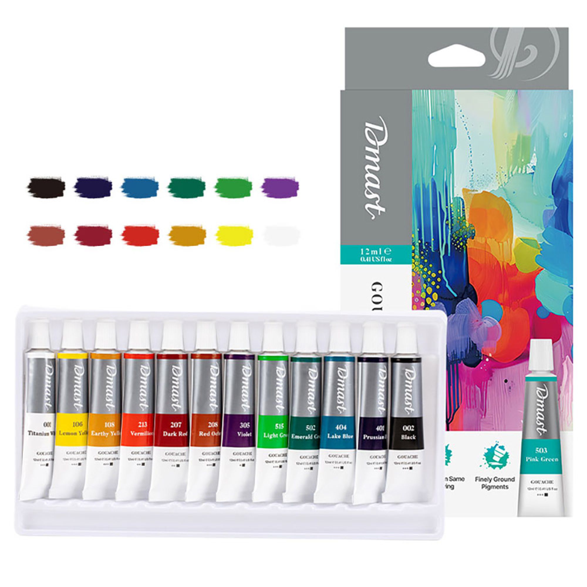 Guase 12 ml, 12 tuburi/set, DMAST by Pebeo - Office Direct