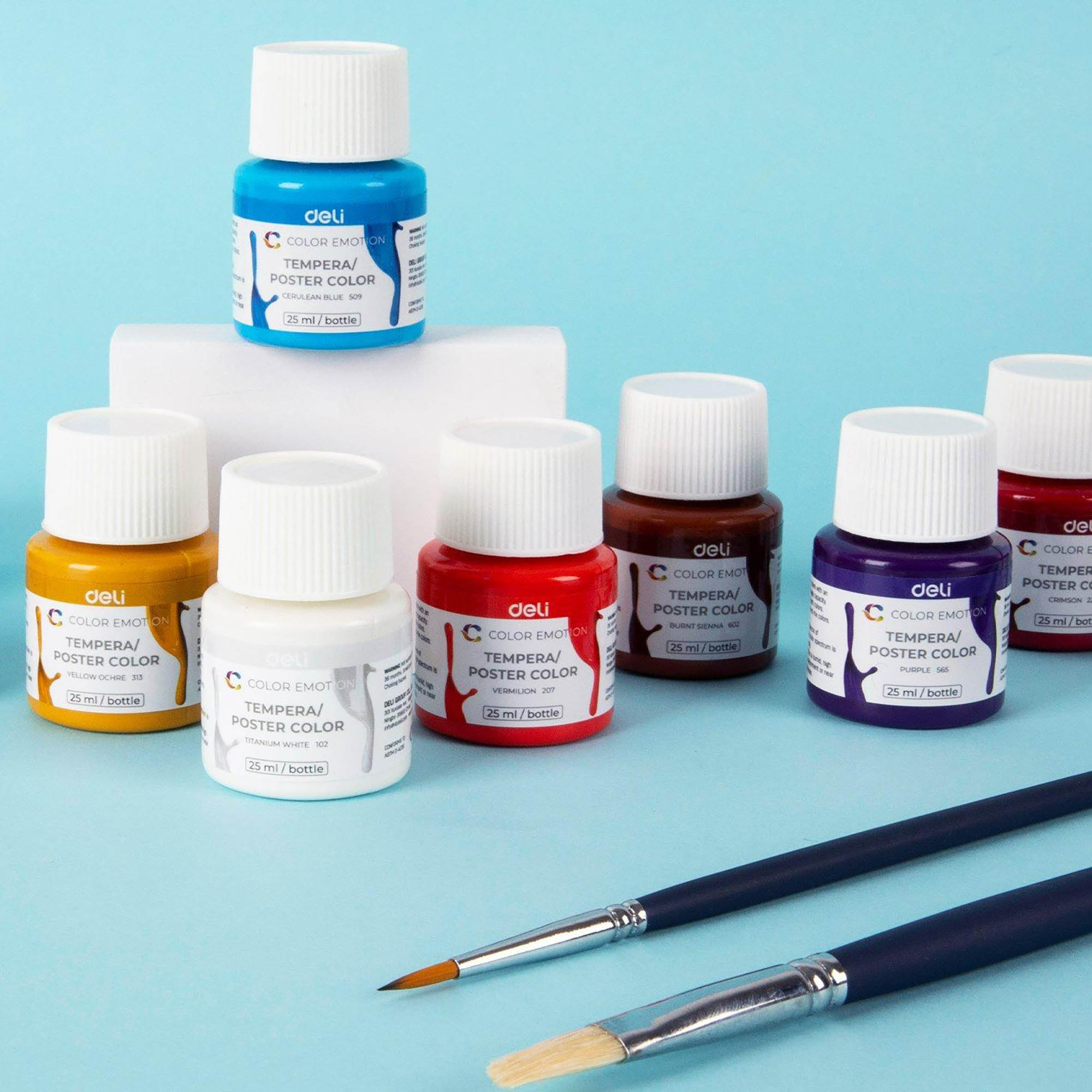 Tempera acuarele 25 ml, 12 tuburi/set, DELI Color Emotion | Office Direct