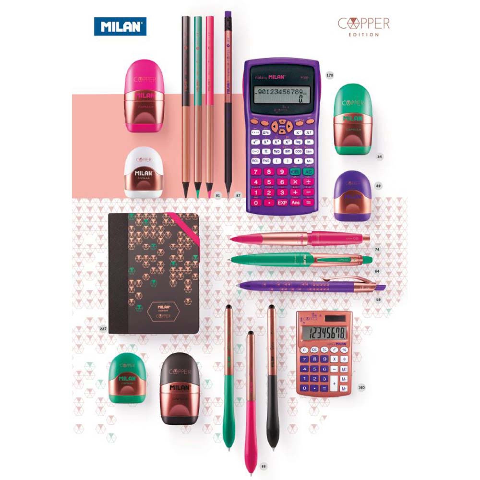 Pix cu mecanism MILAN Stylus Copper, 1 mm, scriere albastra | Office Direct