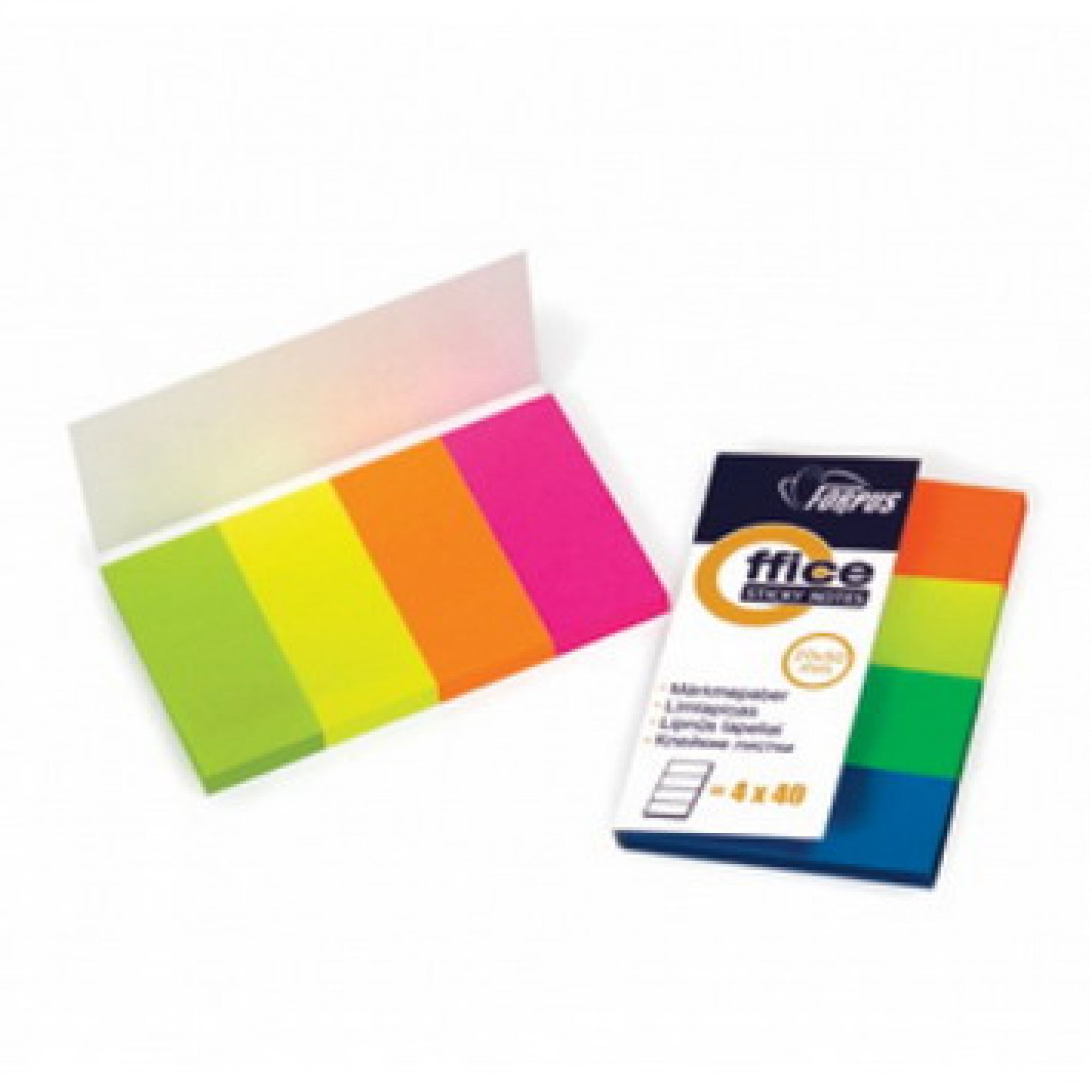 Index autoadeziv hartie 20x50 mm, 4 culori neon, FORPUS