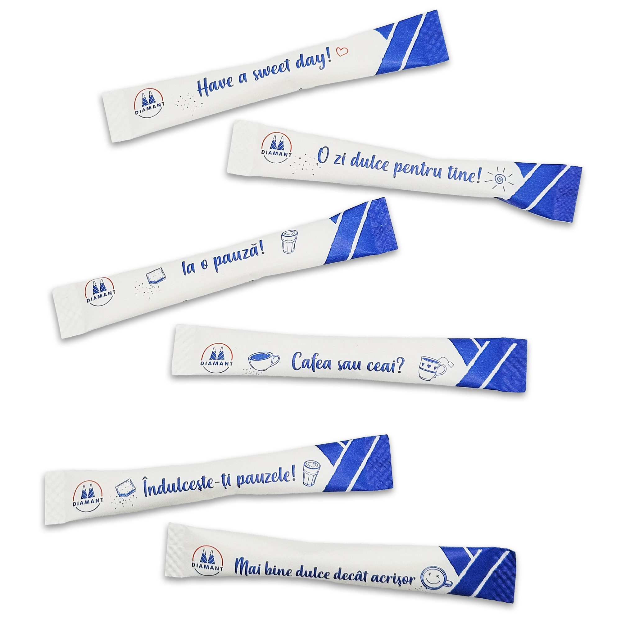Zahar cristal alb DIAMANT, baghete stick 5 g 100 buc/set | Office Direct