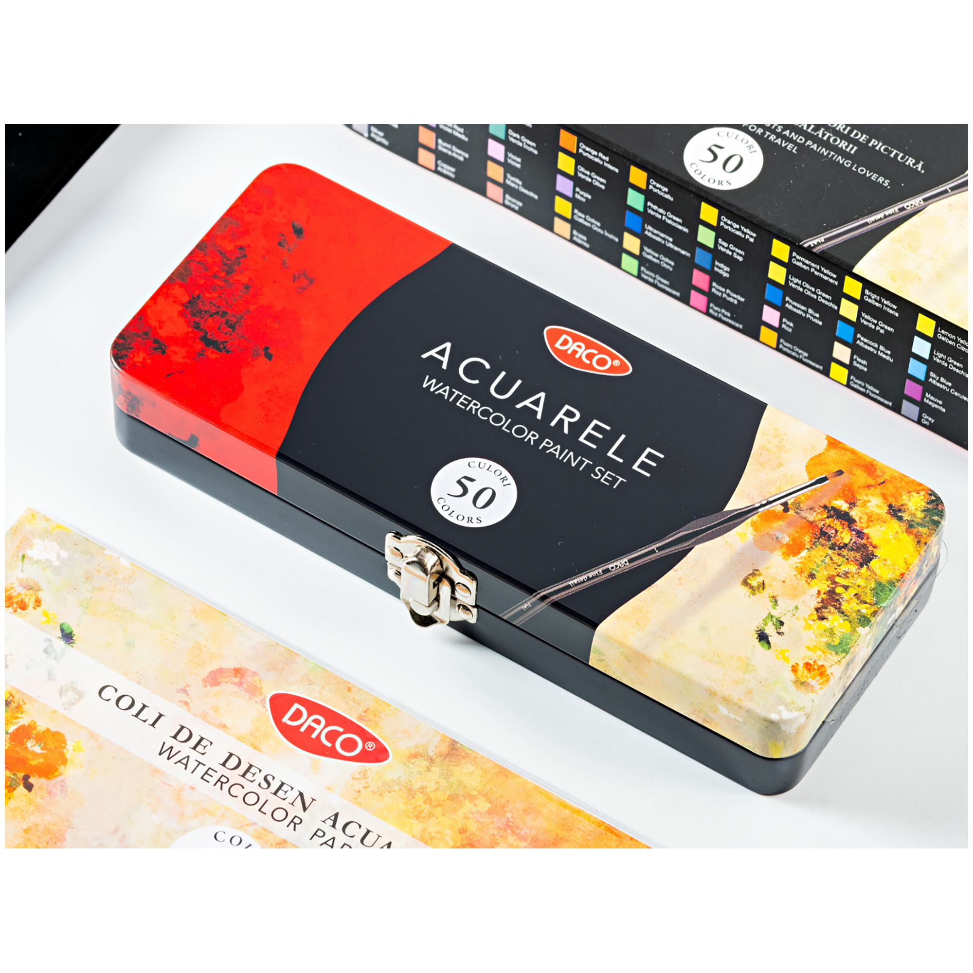 Acuarele pictura DACO, 50 culori/set – Office Direct