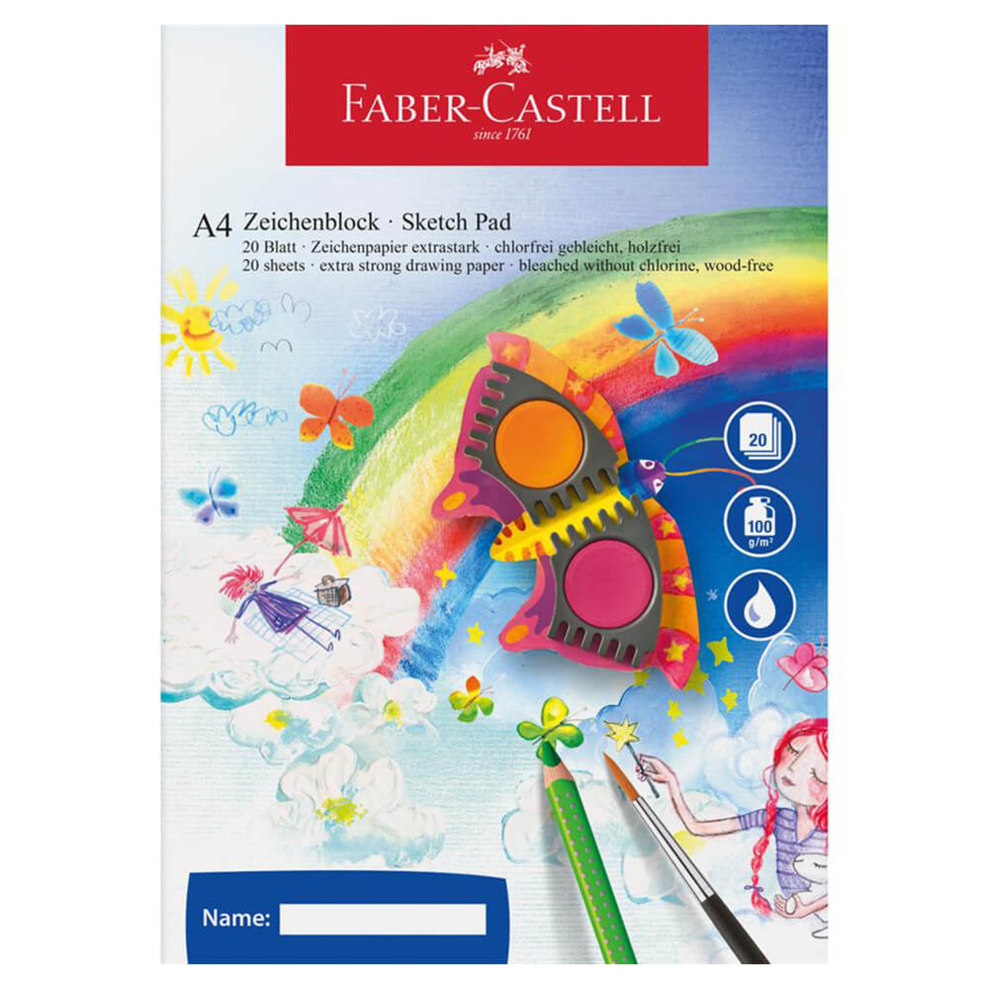 Bloc acuarela A4 Faber-Castell, 20 file | Office Direct