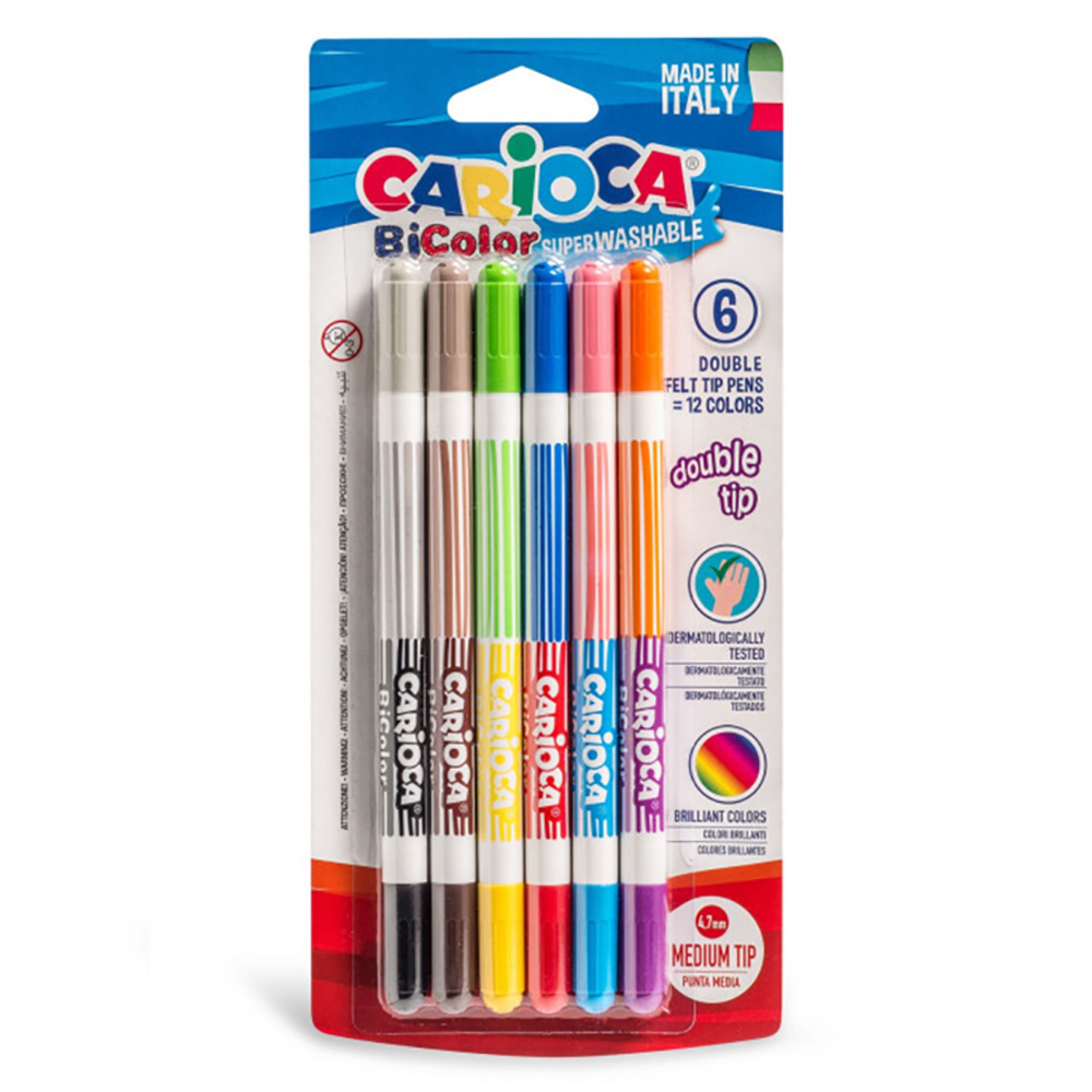Carioci 2 capete CARIOCA Bicolor, 6 buc/set – Office Direct