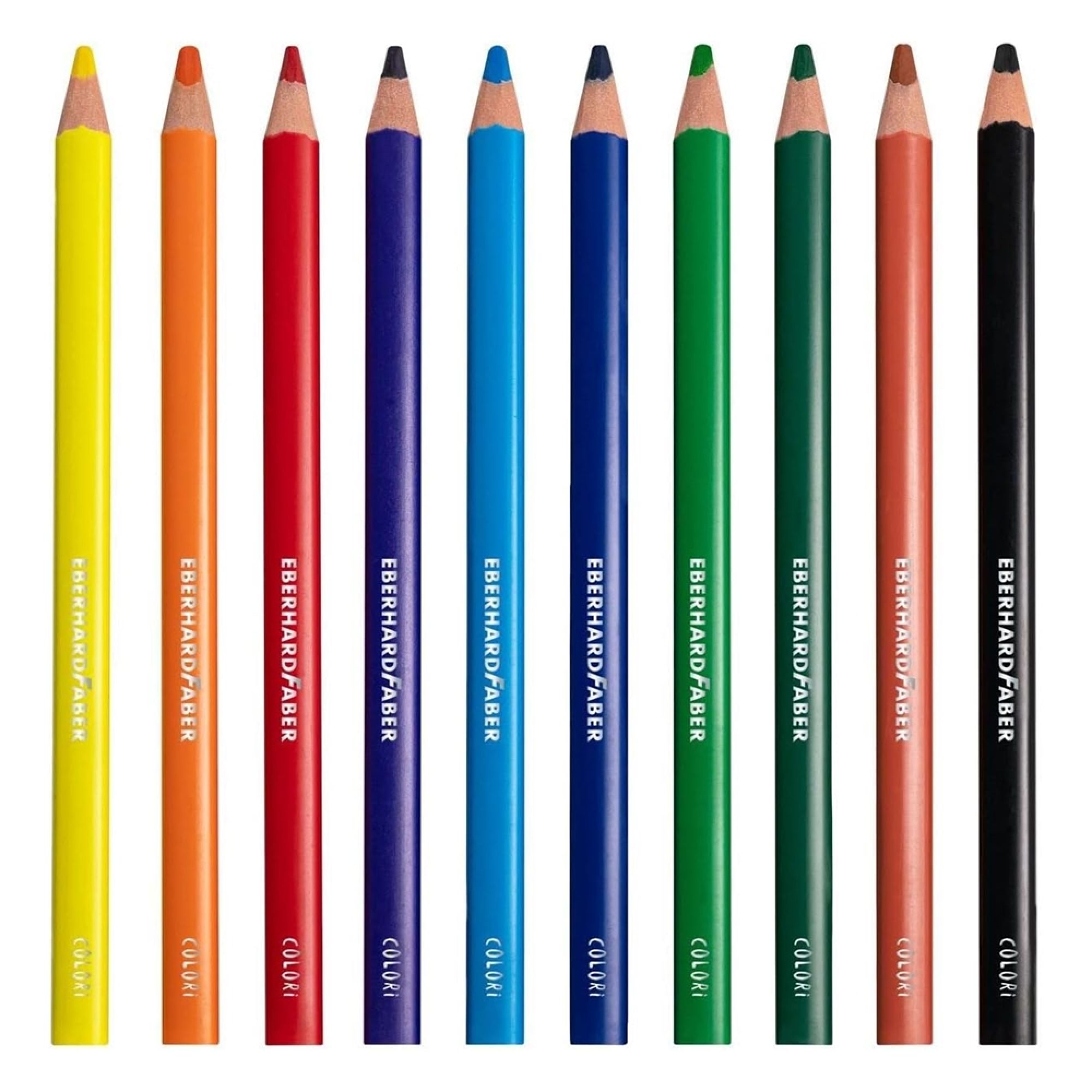 Creioane colorate jumbo EBERHARD FABER, 10 buc/set