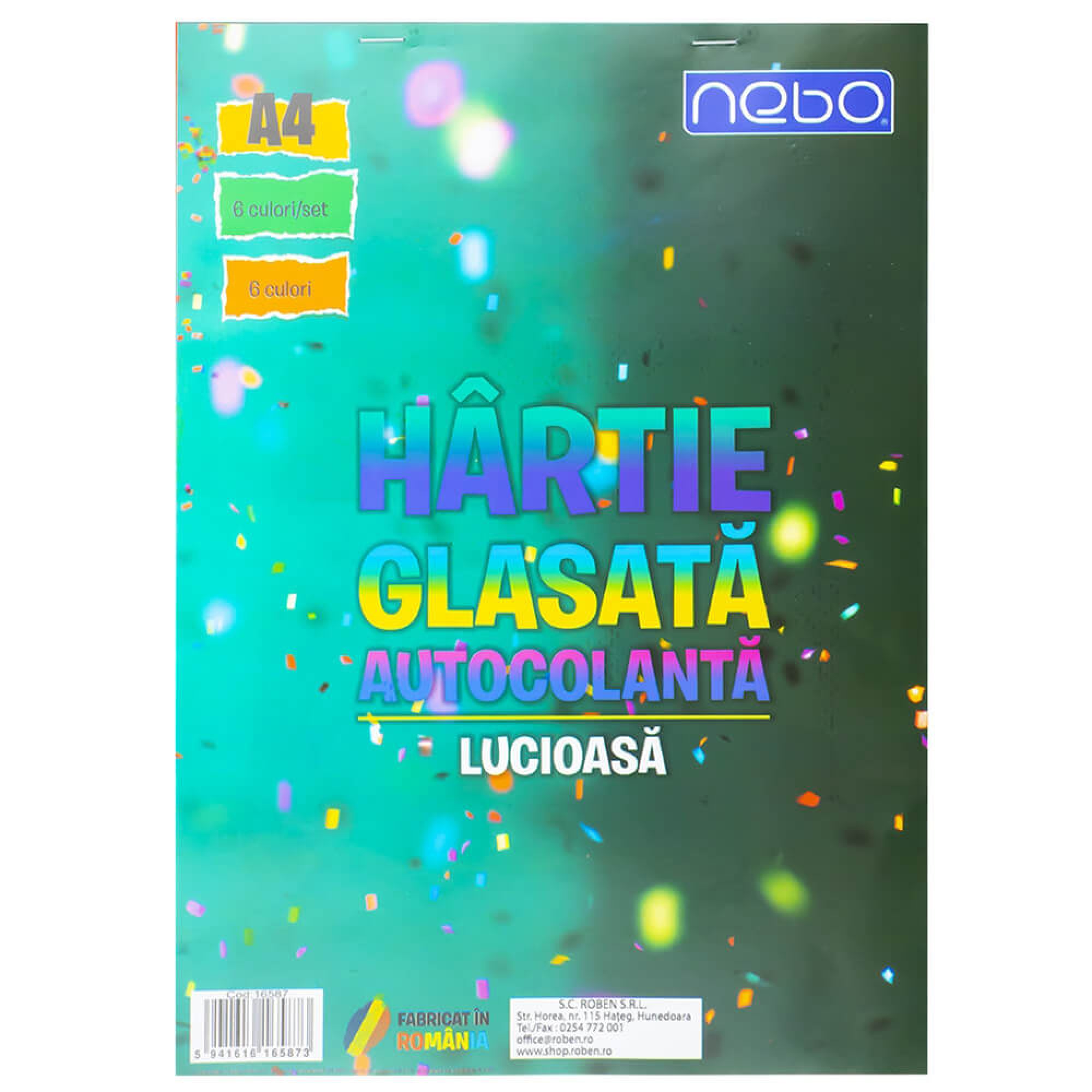 Hartie lucioasa, autocolanta NEBO, 6 file/set | Office Direct
