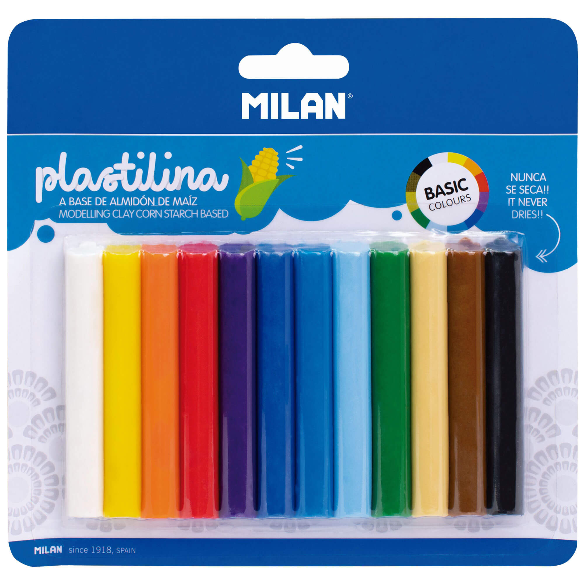 Batoane plastilina 12 culori/set, 140 g, MILAN | Office Direct