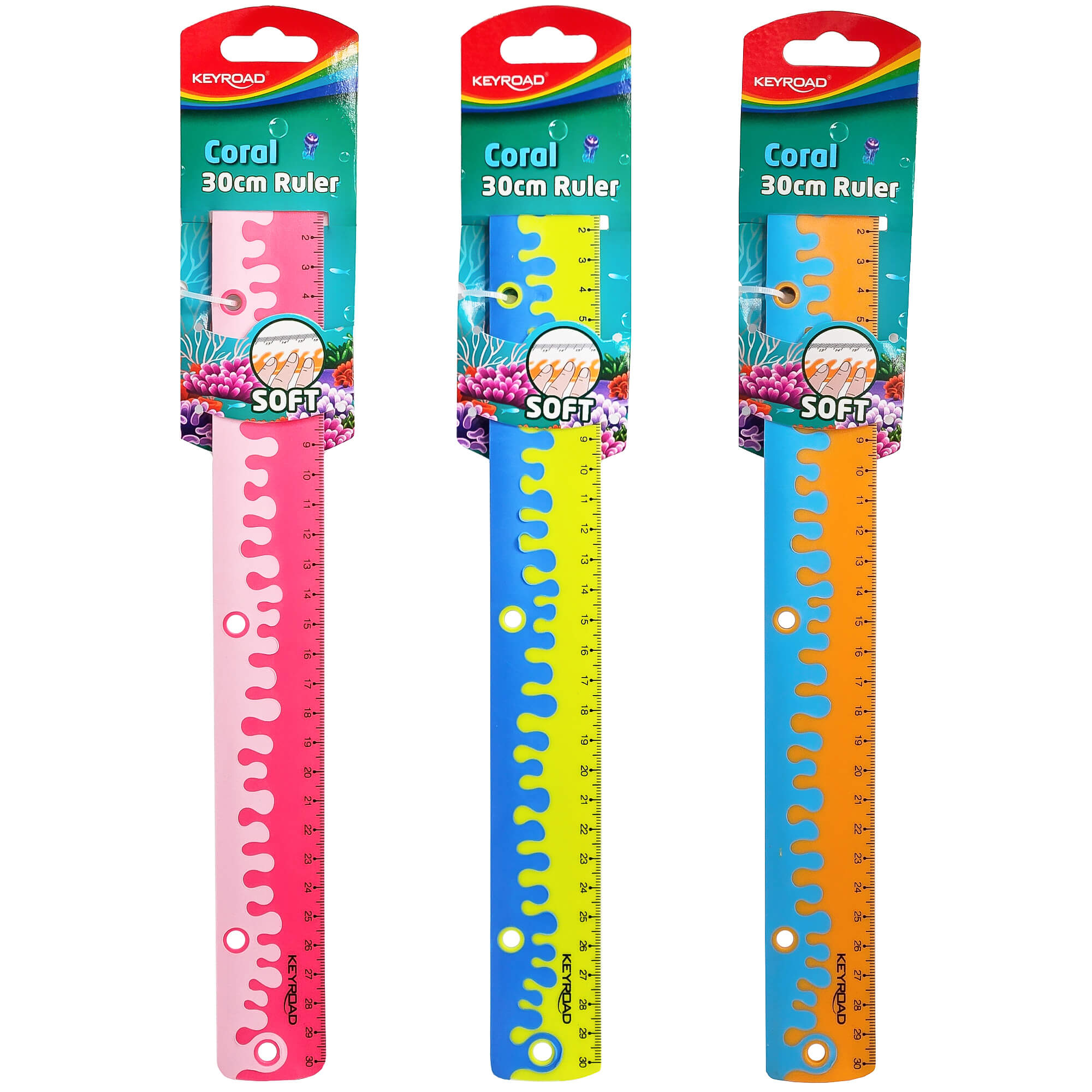 Rigla colorata 30 cm KEYROAD Soft | Office Direct