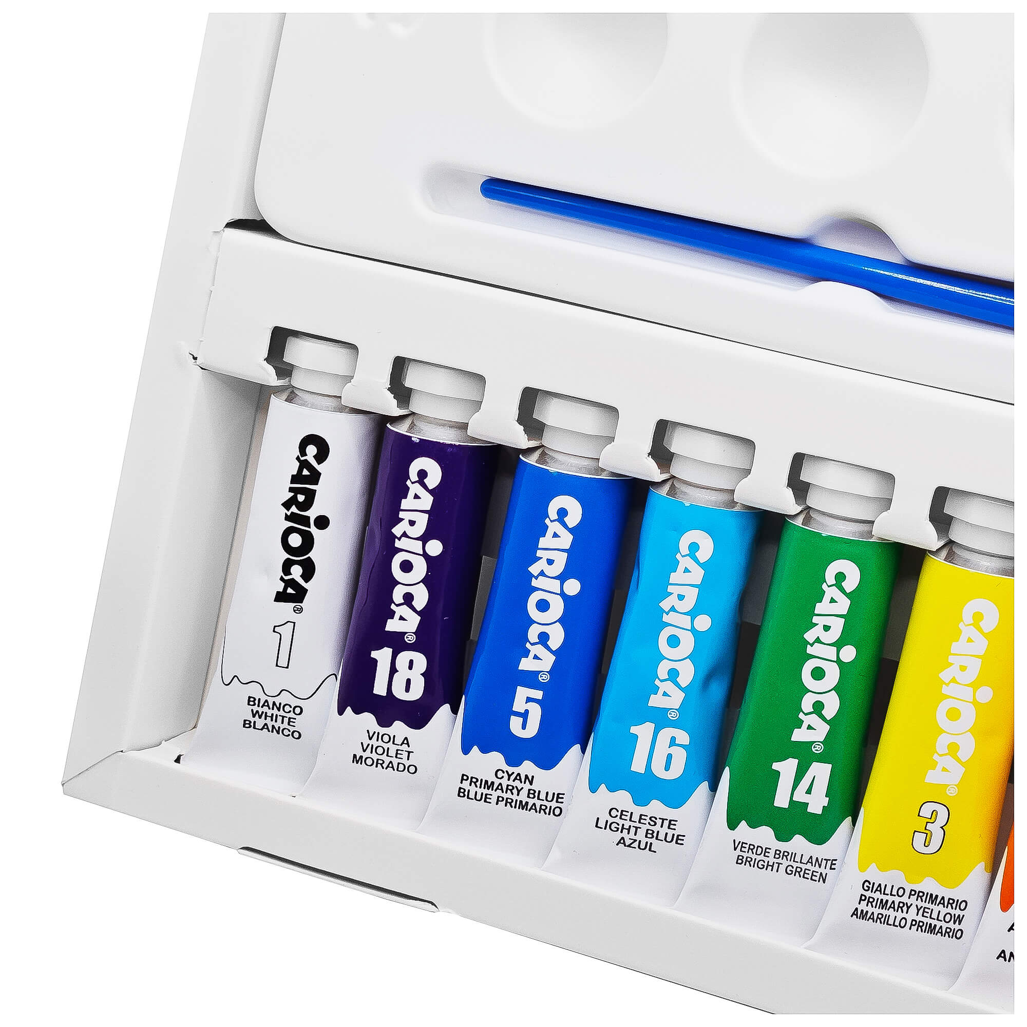 Tempera cu tavita si pensula, 12 tuburi/set CARIOCA – Office Direct