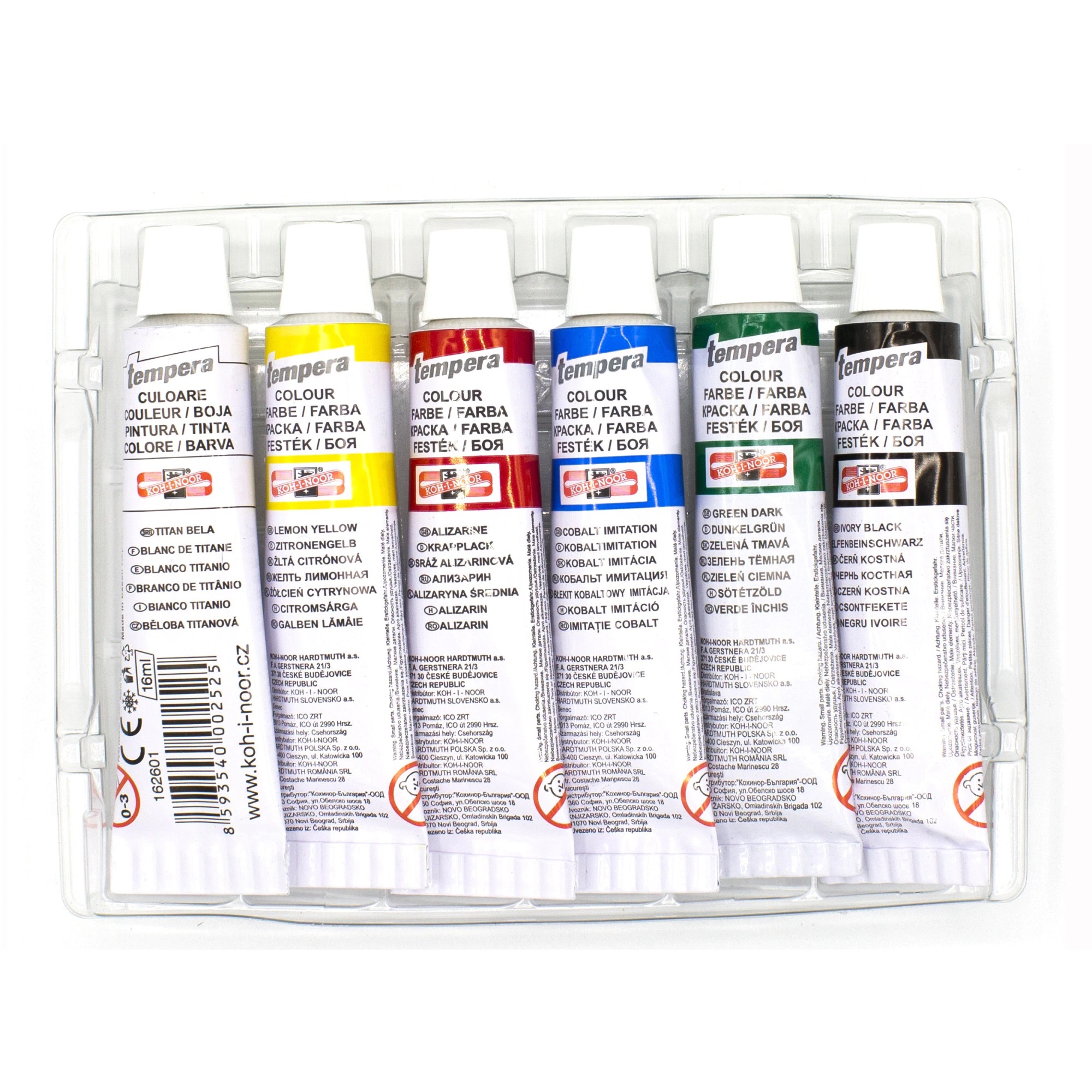 Tempera pictura KOH-I-NOOR, 6 tuburi/set – Office Direct