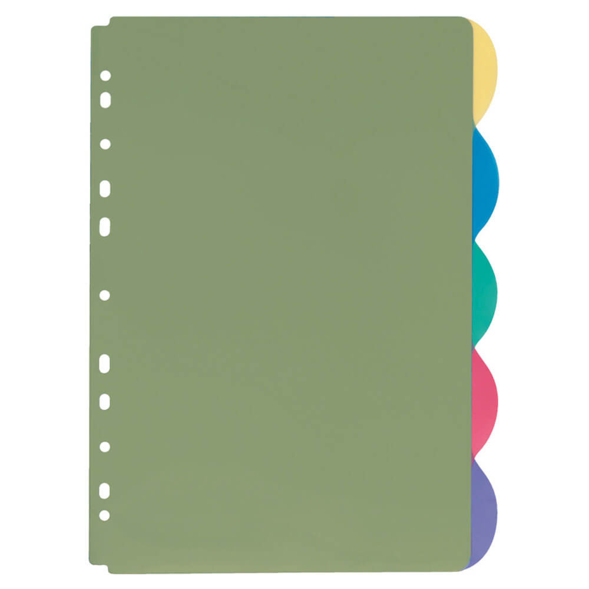 Despartitoare plastic A4, 5 culori/set, VELOFLEX