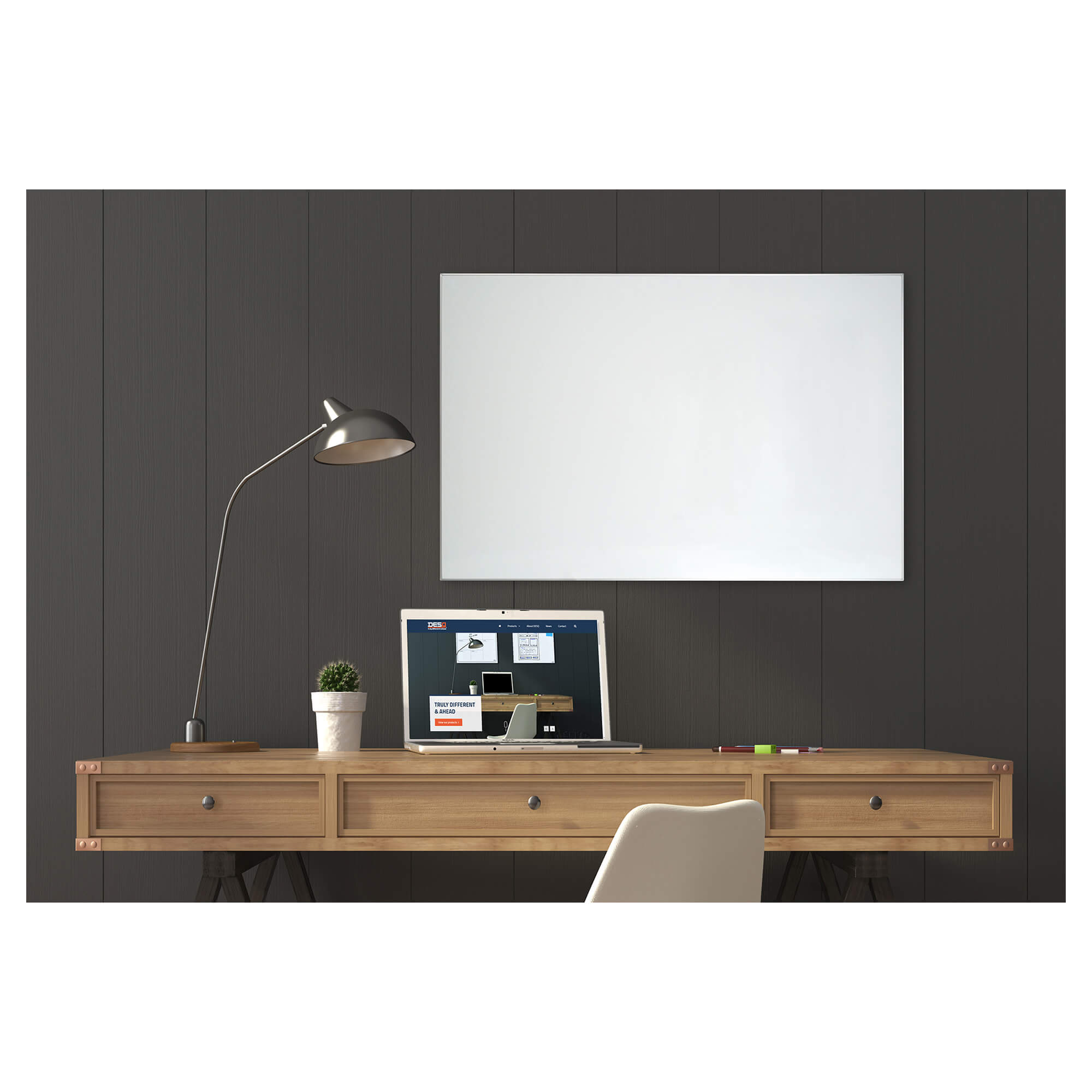 Tabla alba 60x90 cm DESQ Ultra Thin Frame| Office Direct