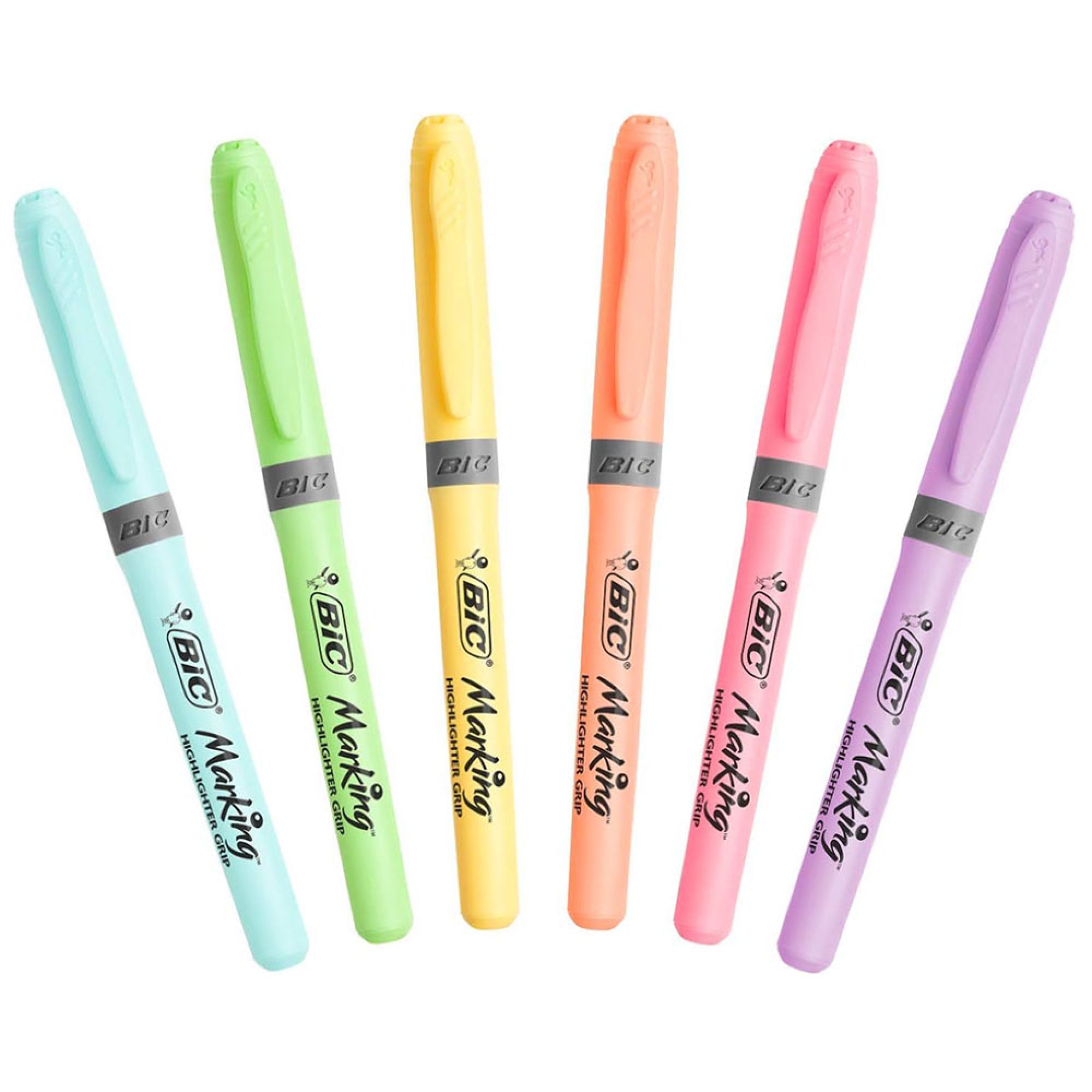 Textmarker BIC Highlighter Grip Pastel, 6 buc/set | Office Direct