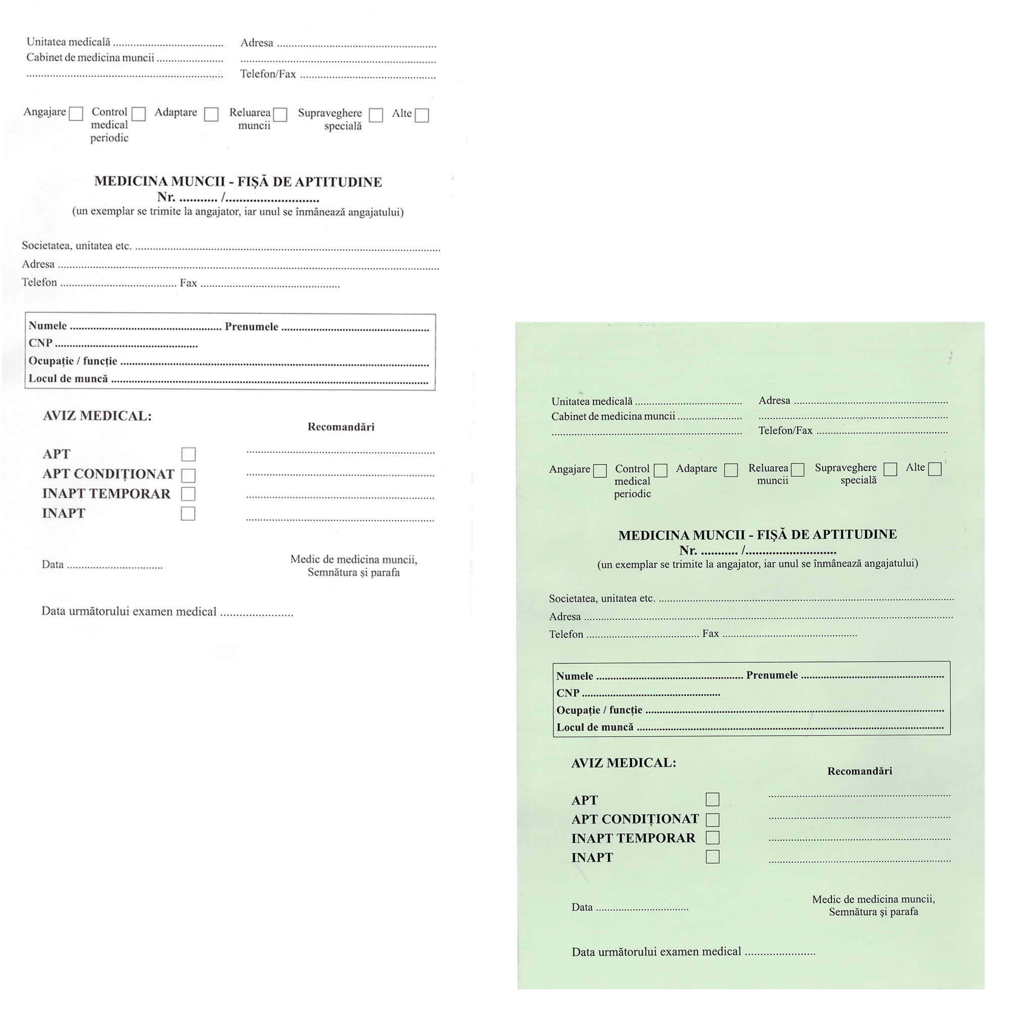 Dosar medical individual A5 si fisa medicina muncii | Office Direct