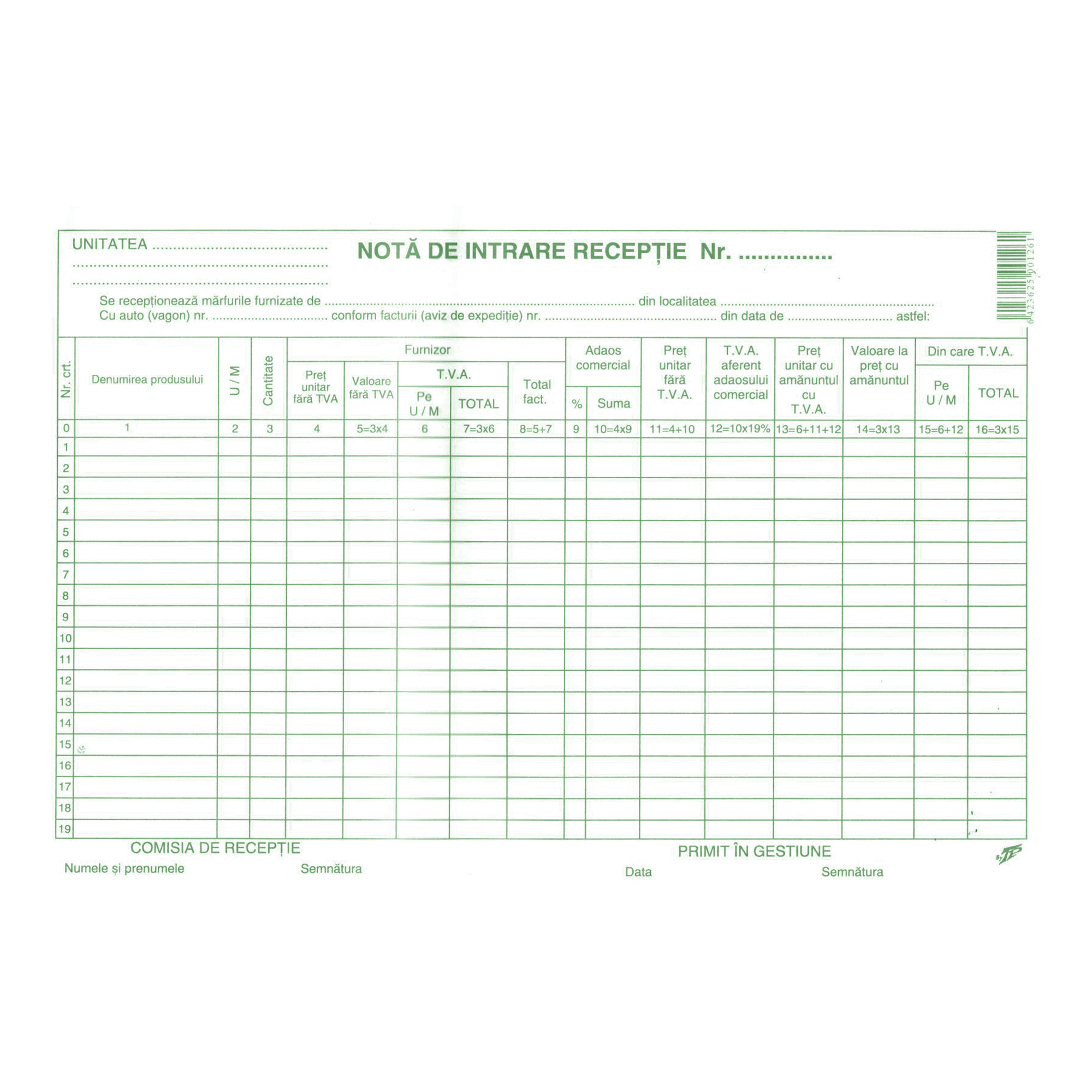 Nota de intrare receptie autocopiativ | Office Direct