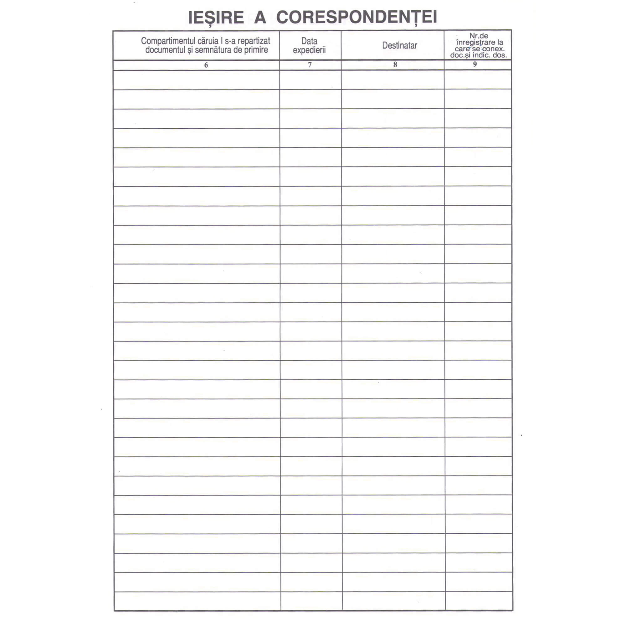 Registru corespondenta, A4 | Office Direct