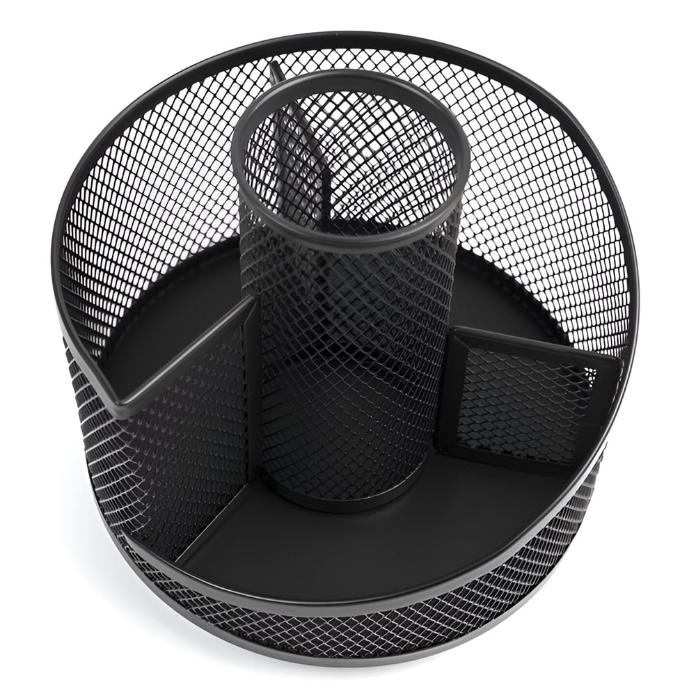 Suport metalic rotativ pentru birou, 4 compartimente, Mesh