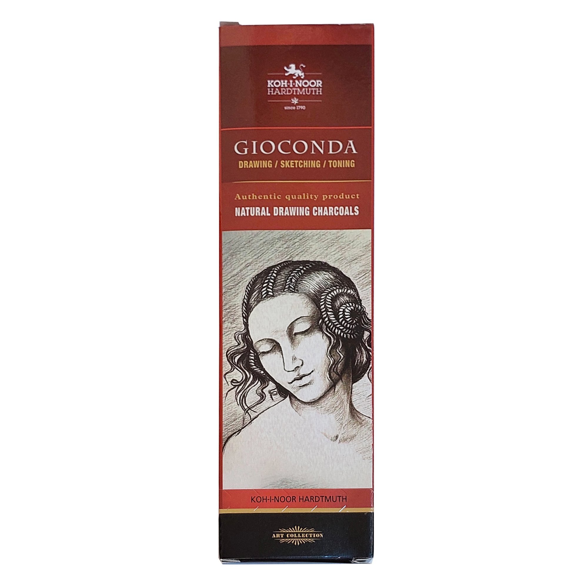 Carbune natural desen, 8x9 mm, KOH-I-NOOR Gioconda 8622, 4 buc/set