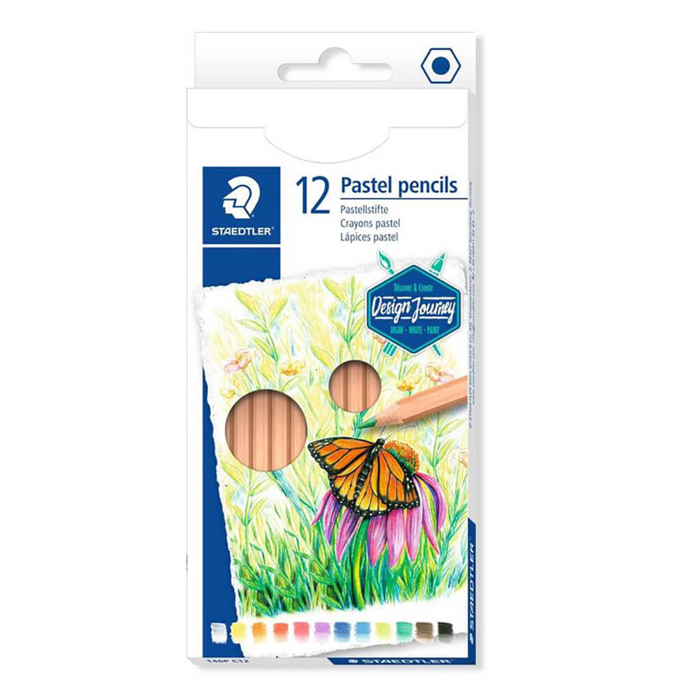 Creioane STAEDTLER Pastel, 12 culori/set - Office Direct