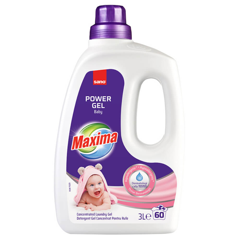 Detergent haine copii SANO Maxima Power Gel Baby, 3 L | Office Direct