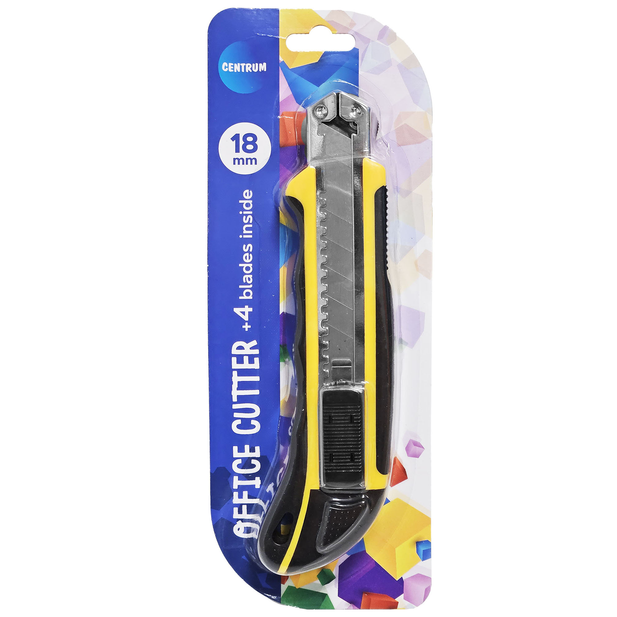Cutter mare 18 mm, 4 lame, cu grip din cauciuc CENTRUM | Office Direct