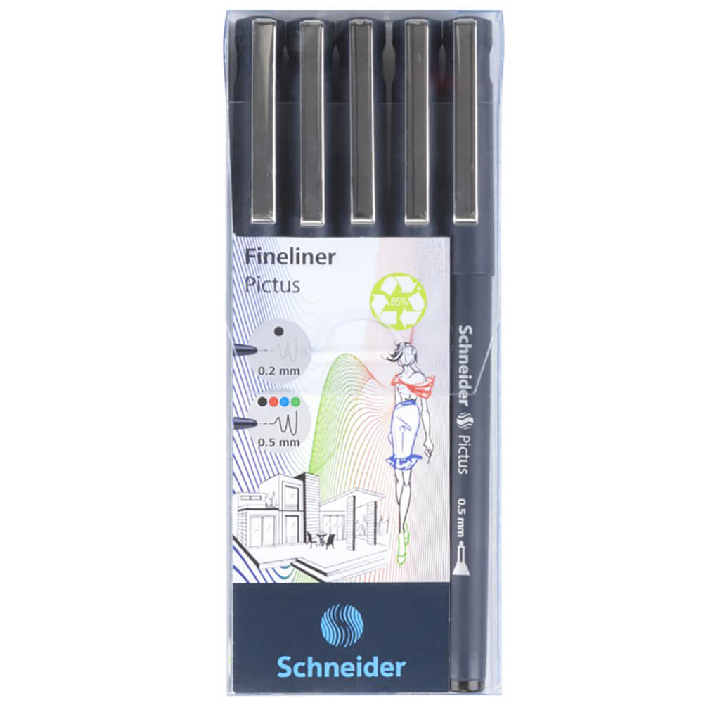 Linere subtiri SCHNEIDER Pictus, 5 buc/set - Office Direct