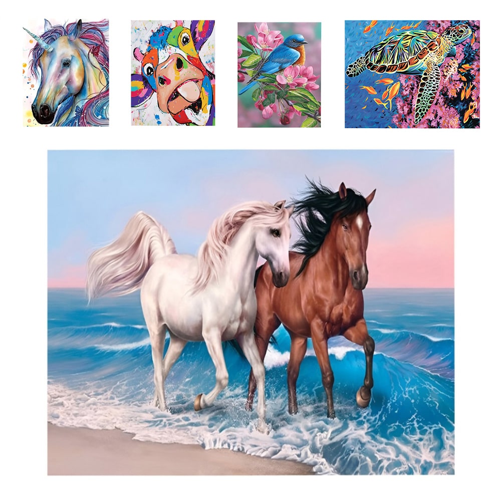 Set pictura pe numere, Animale, 40x50 cm