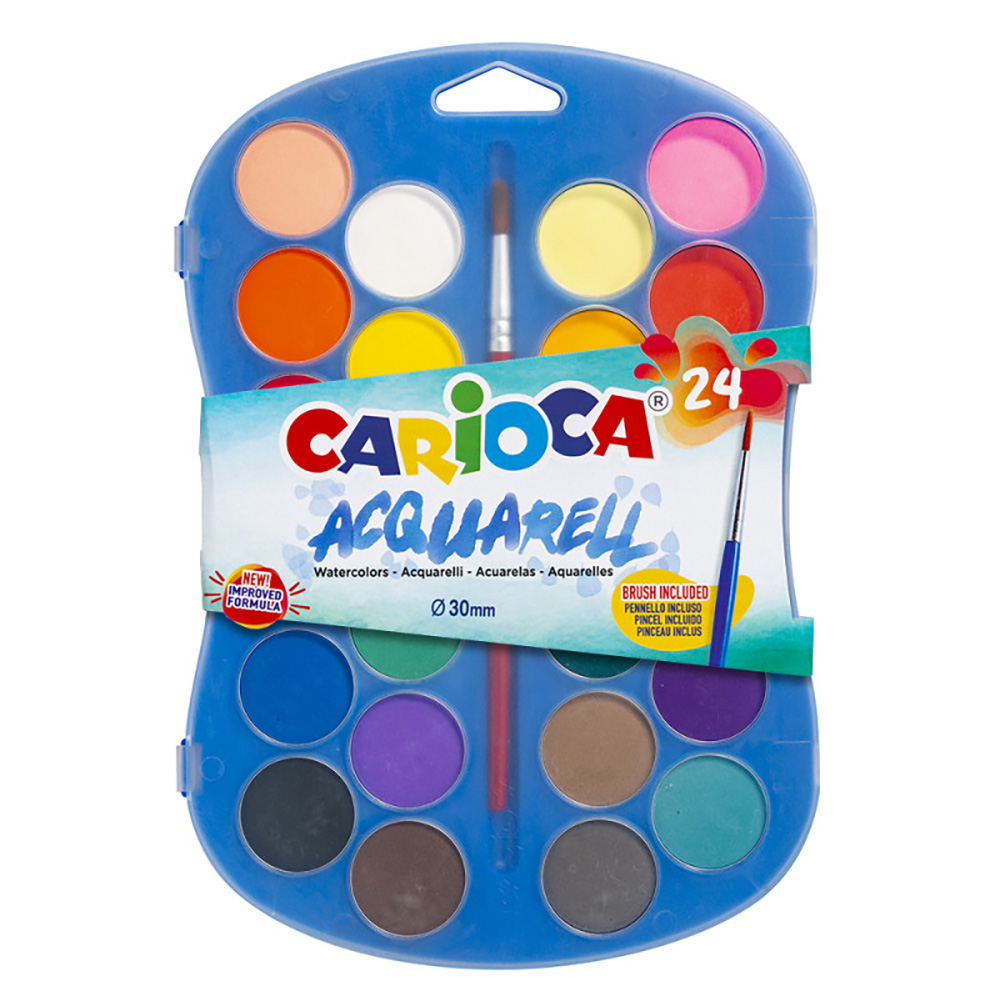 Acuarele pentru pictura CARIOCA Acquarell, 24 culori/set – Office Direct
