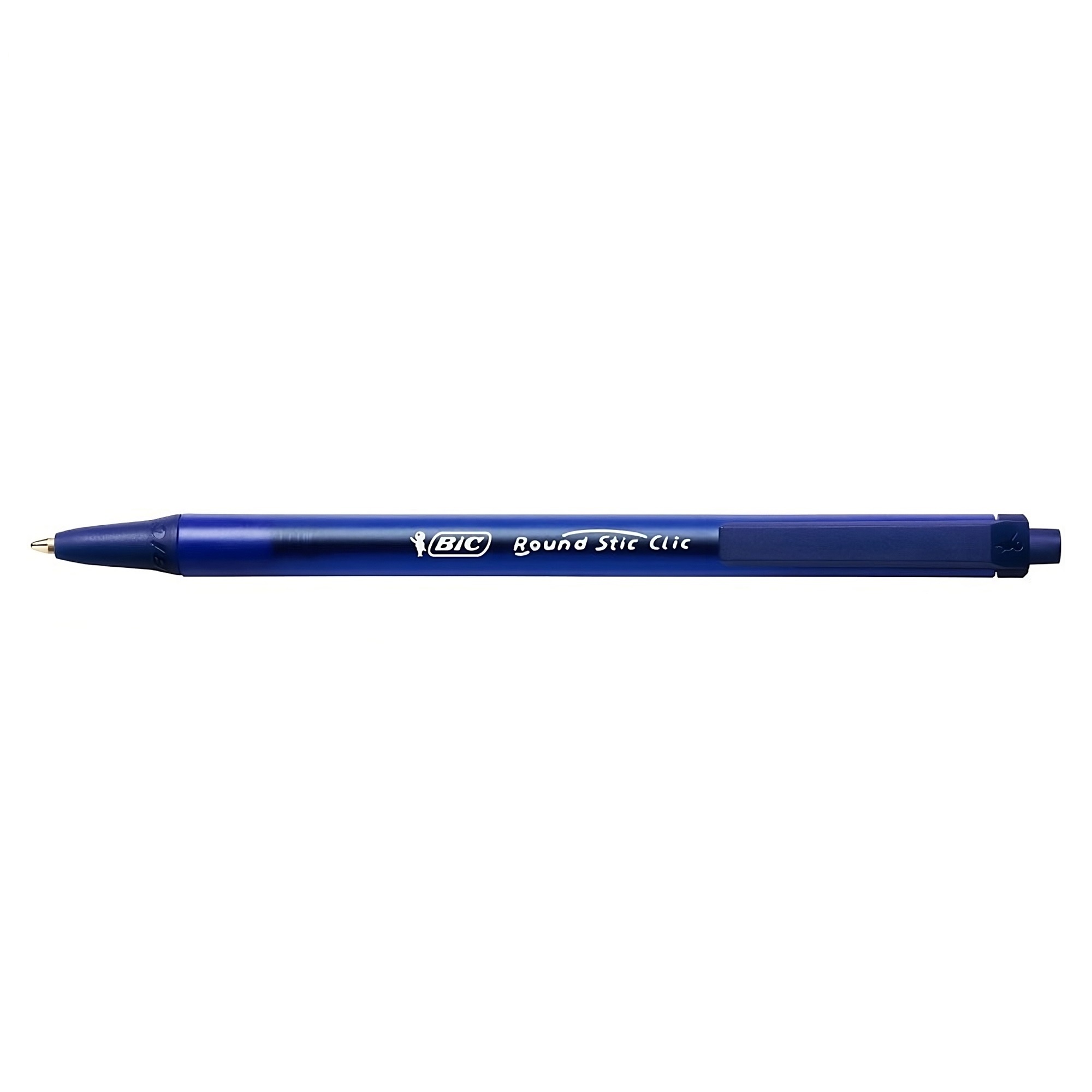 Pix cu mecanism BIC Round Stic Clic, scriere albastra, 1 mm | Office Direct