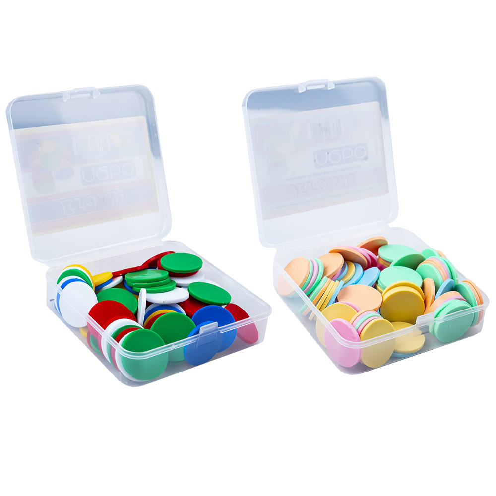 Jetoane scolare colorate din plastic, 80 buc/set, NEBO - Office Direct